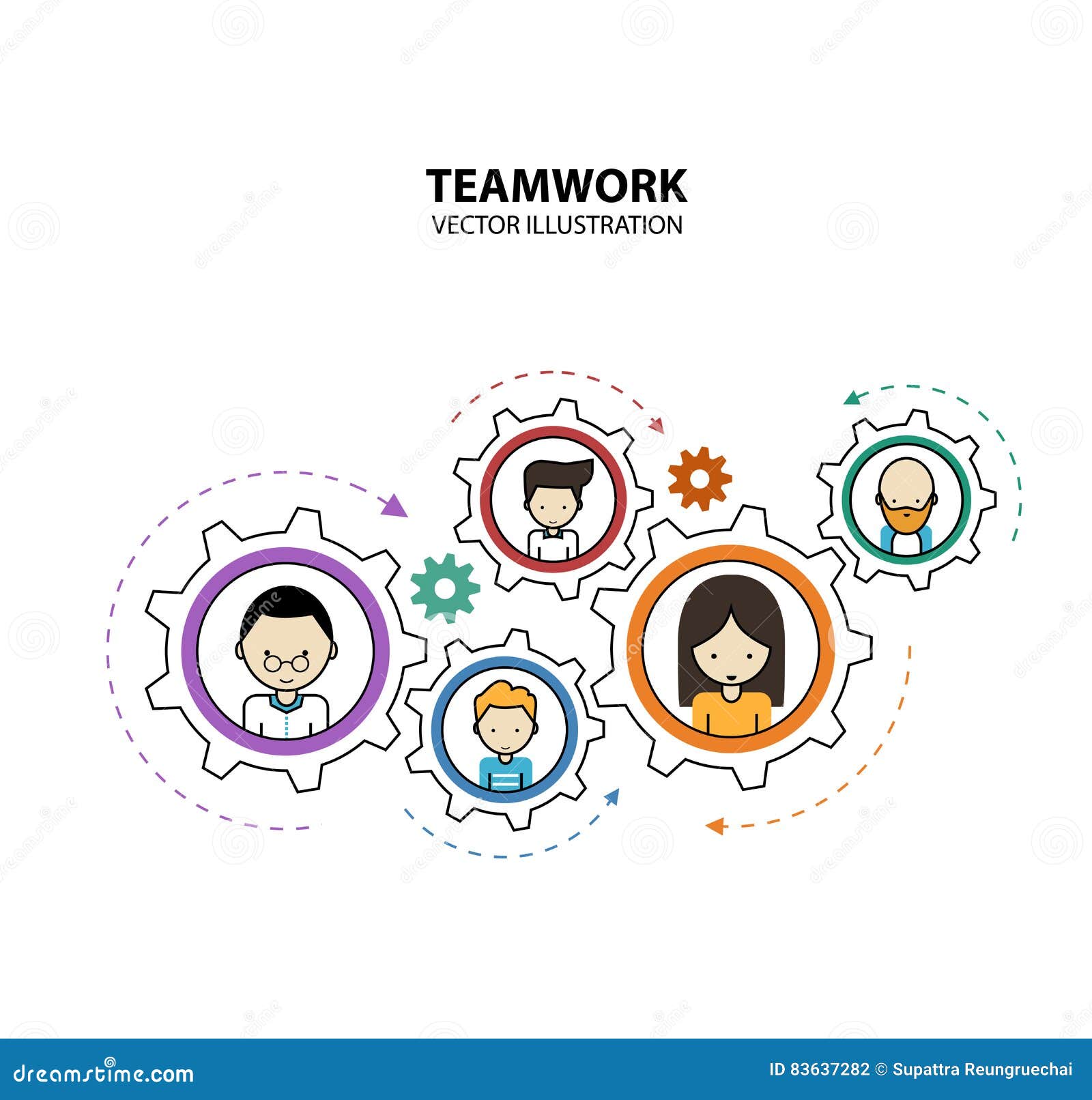 Teamwork-Grafikdesign-Art Modern Vektor Abbildung - Illustration von ...