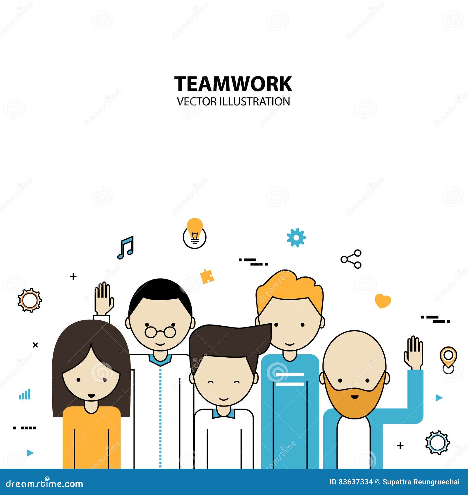 Teamwork Graphic Design Style Modern Stock Vector - Illustration of ...