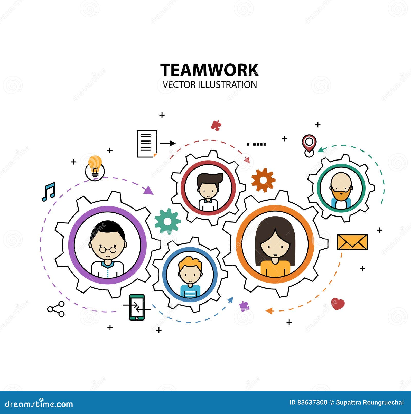 Teamwork Graphic Design Style Modern Stock Vector - Illustration of ...