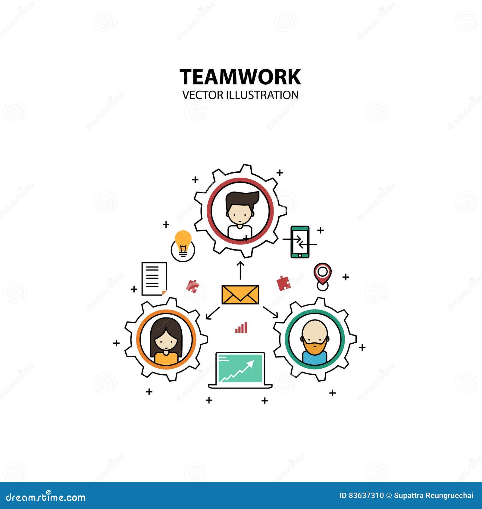 Teamwork Graphic Design Style Modern Stock Vector - Illustration of ...