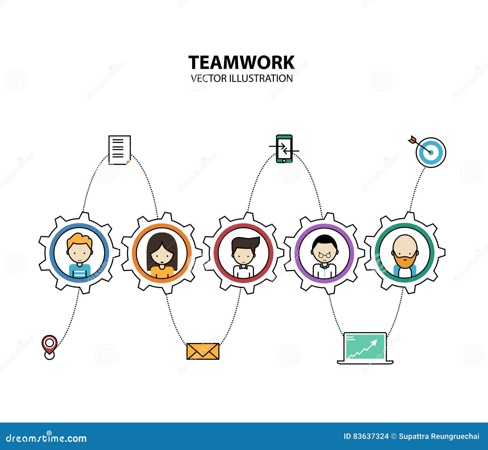 Teamwork Graphic Design Style Modern Stock Vector - Illustration of ...