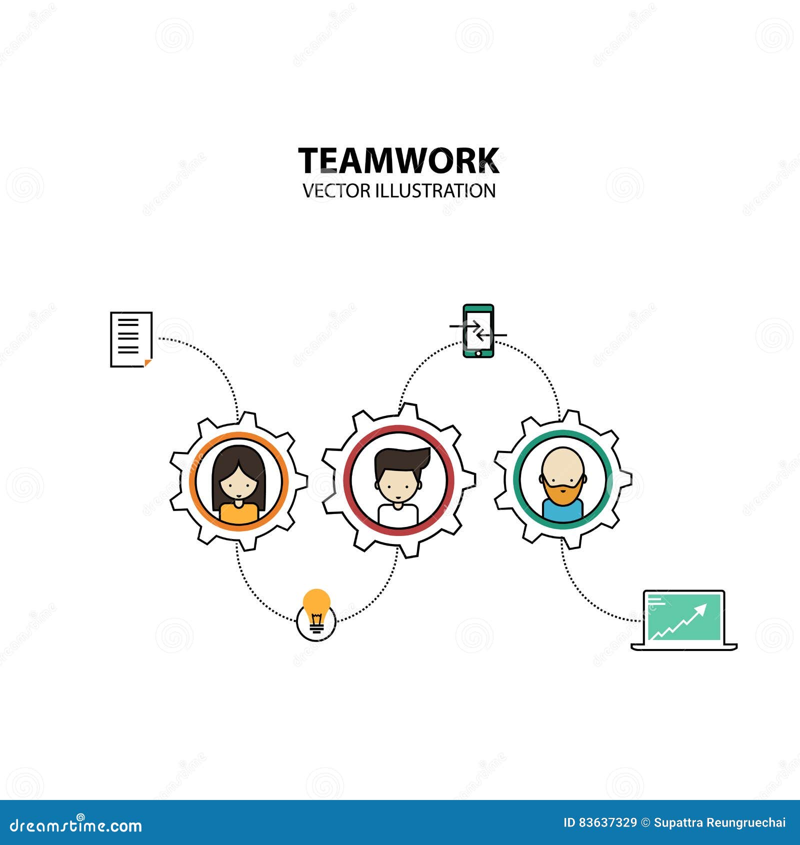 Teamwork Graphic Design Style Modern Stock Vector - Illustration of ...