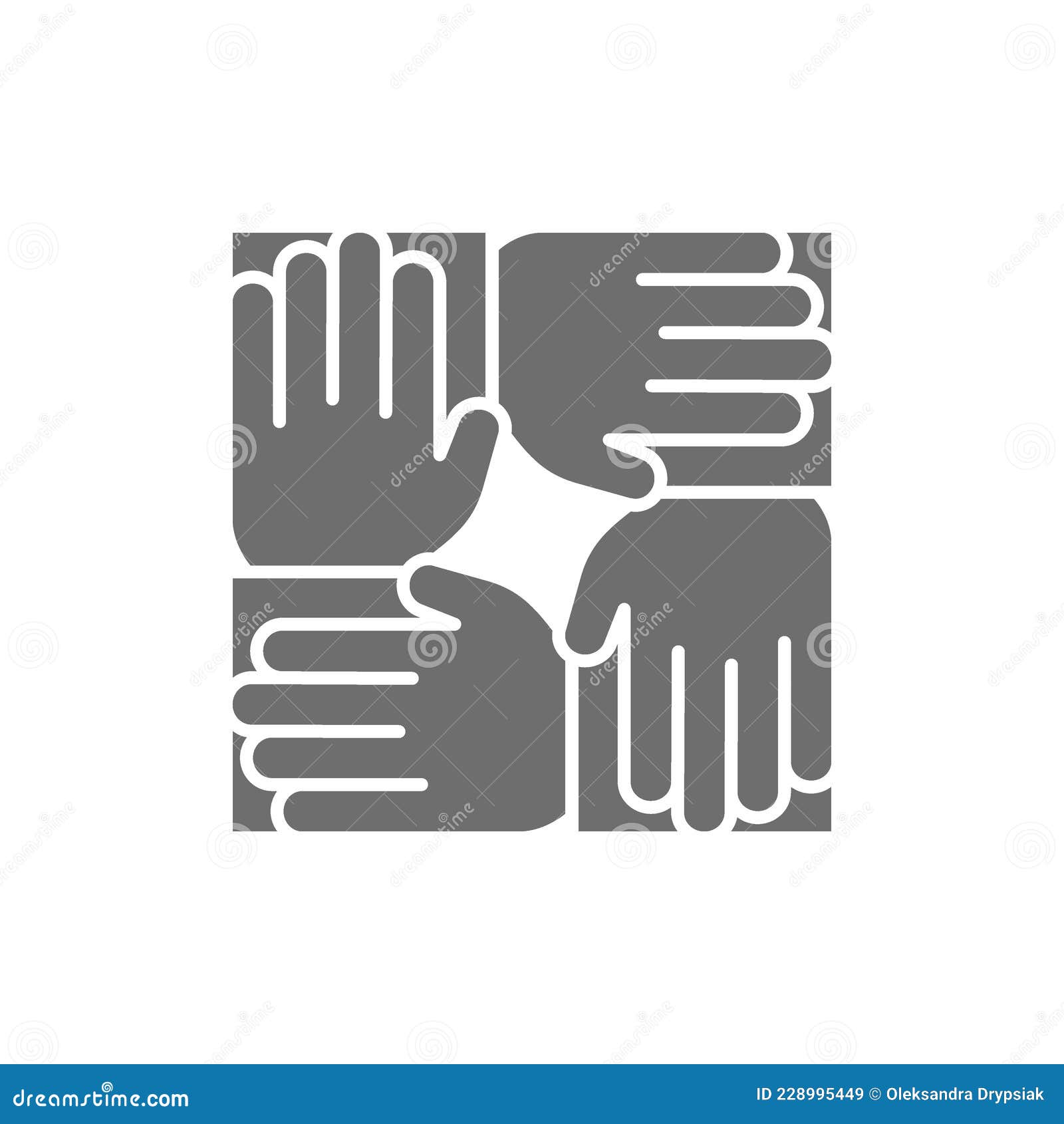 Teamwork Grey Icon. Isolated on White Background Stock Vector ...
