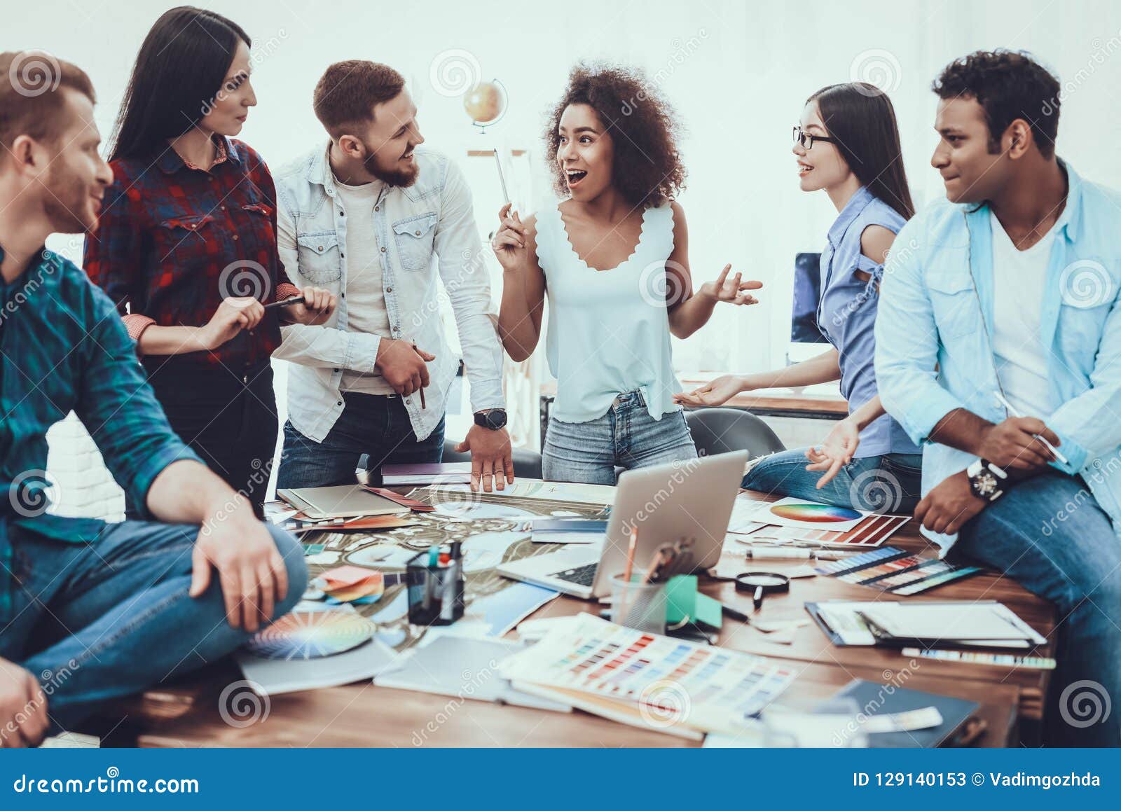 Teamwork. Group. Color Samples. Design. Project Stock Image - Image of ...