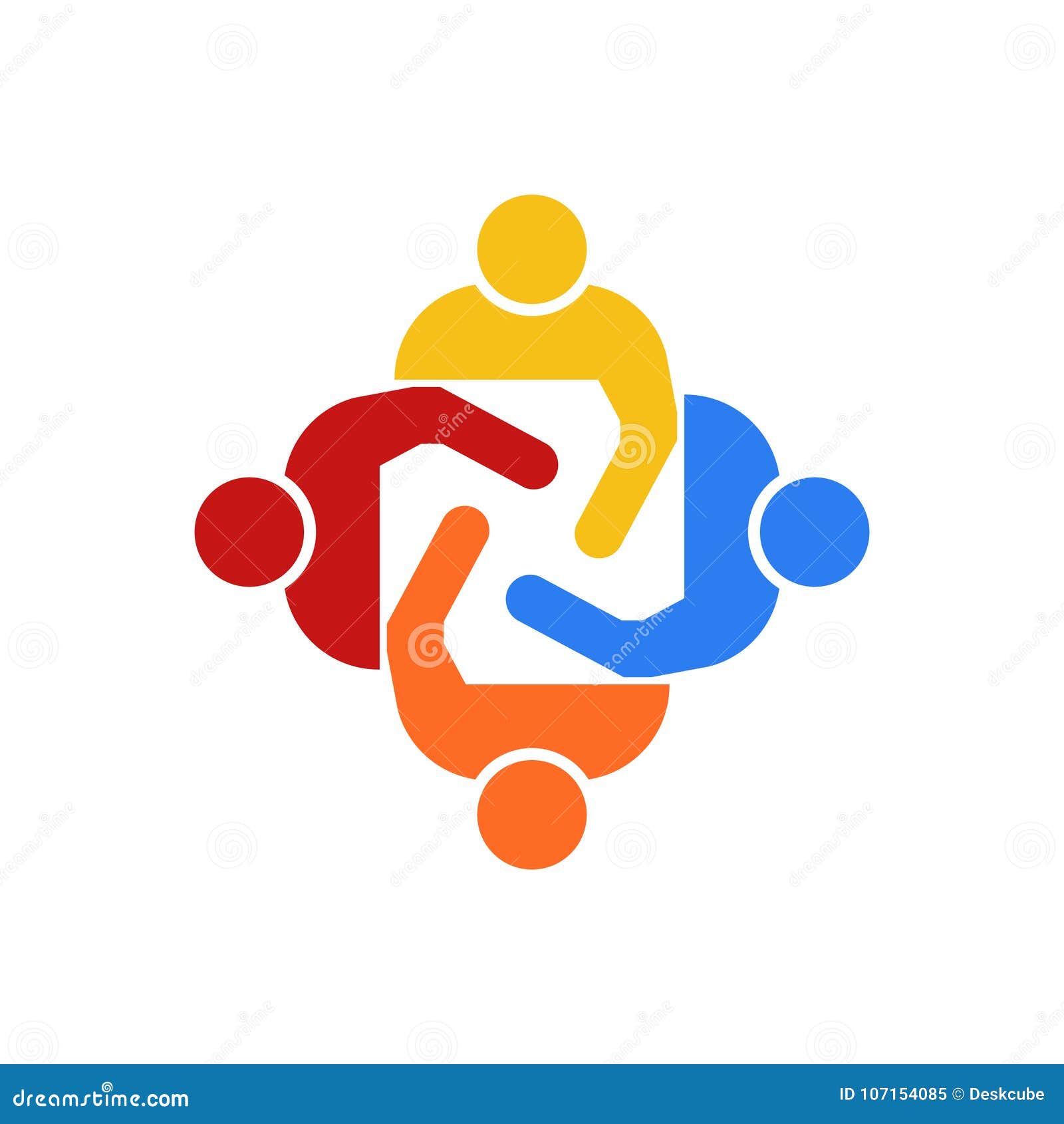 Teamwork Group of Four People Vector Illustration Stock Vector ...