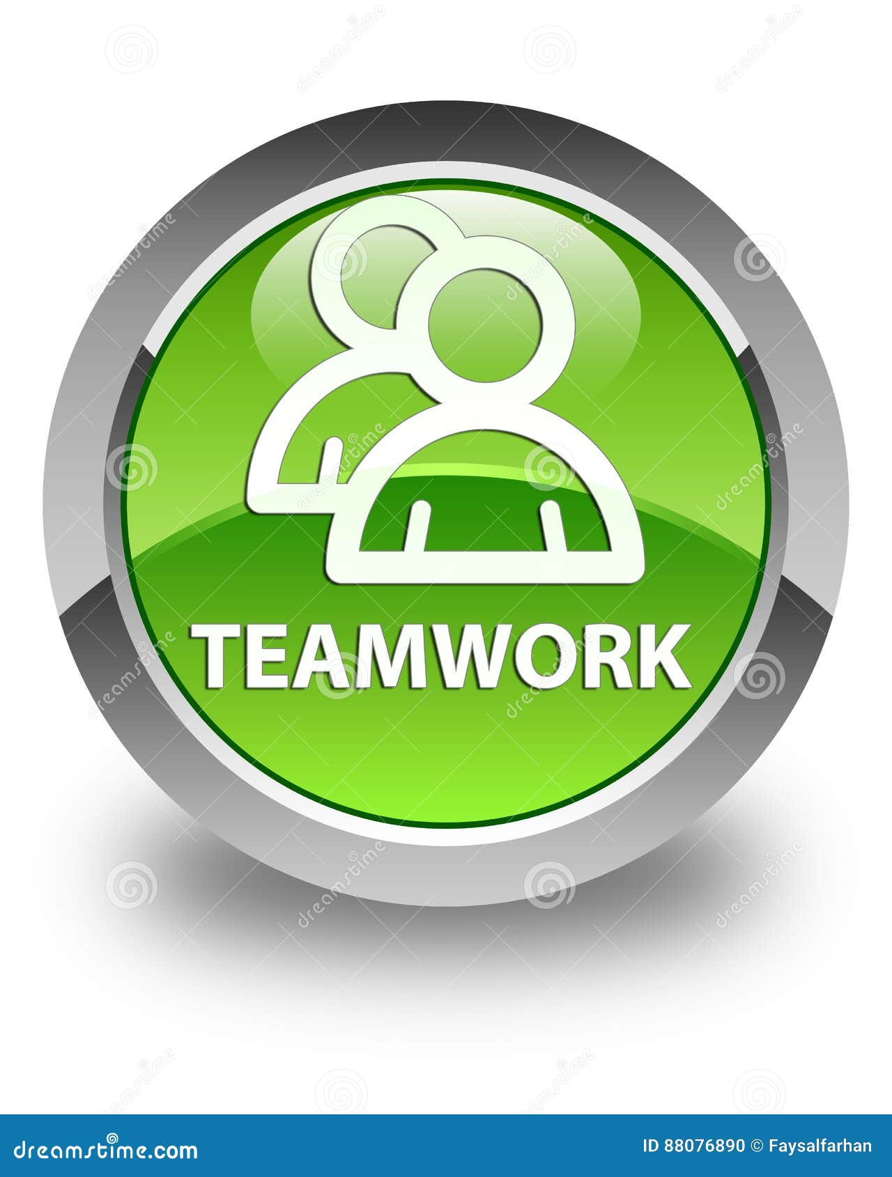 Teamwork (group Icon) Glossy Green Round Button Stock Illustration ...