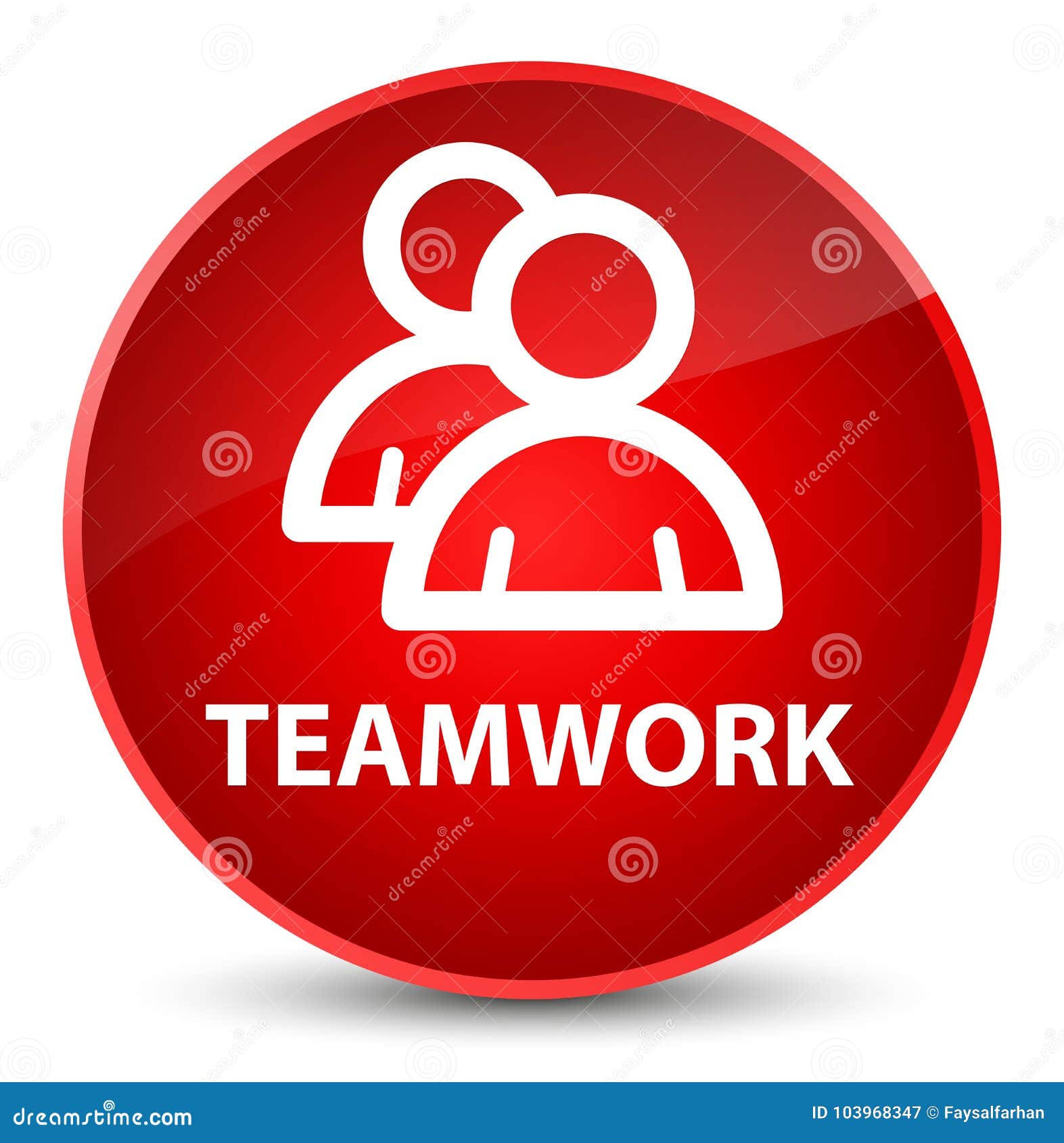 Teamwork (group Icon) Elegant Red Round Button Stock Illustration ...