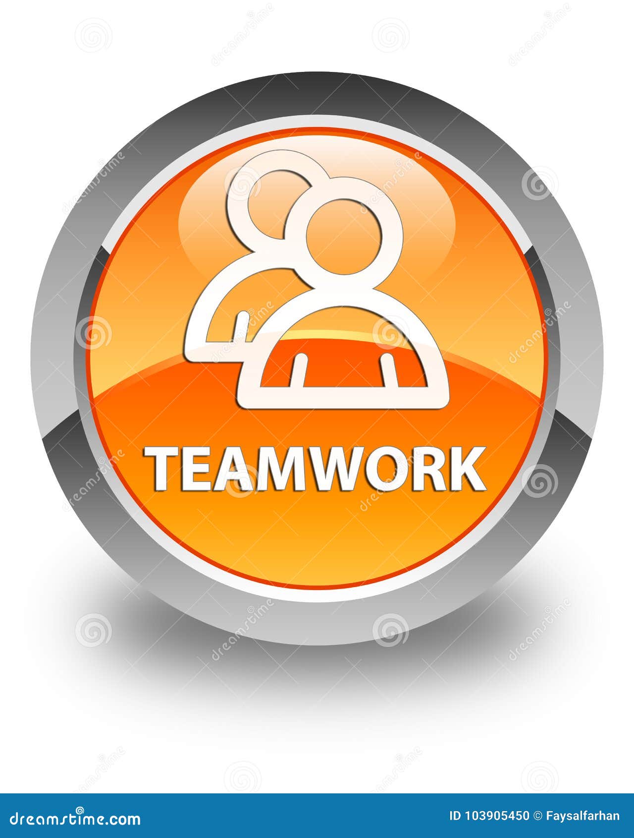 Teamwork (group Icon) Glossy Orange Round Button Stock Illustration ...