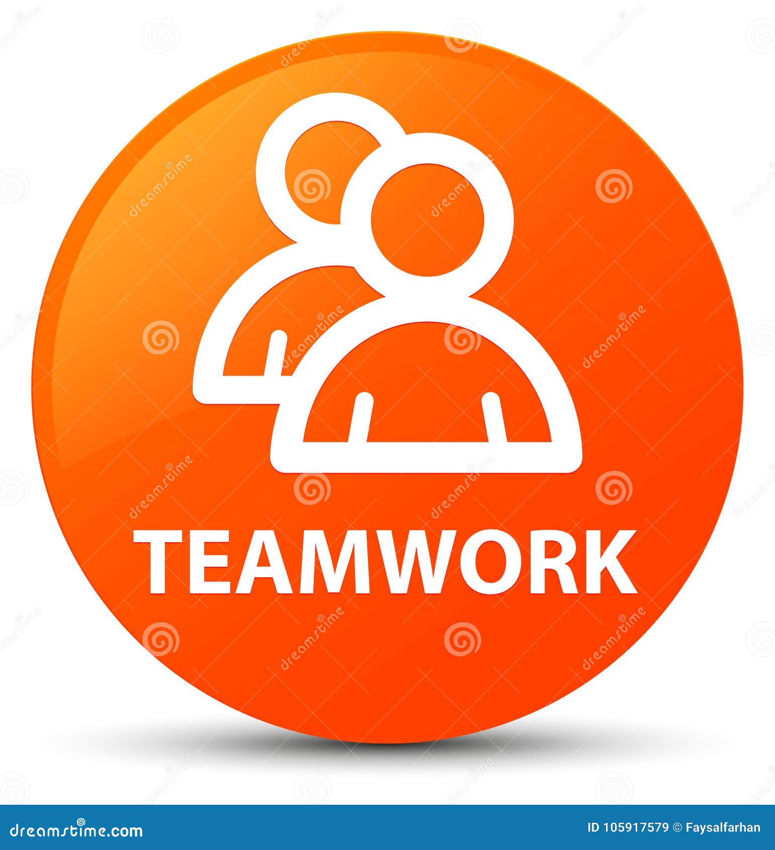 Teamwork (group Icon) Orange Round Button Stock Illustration ...