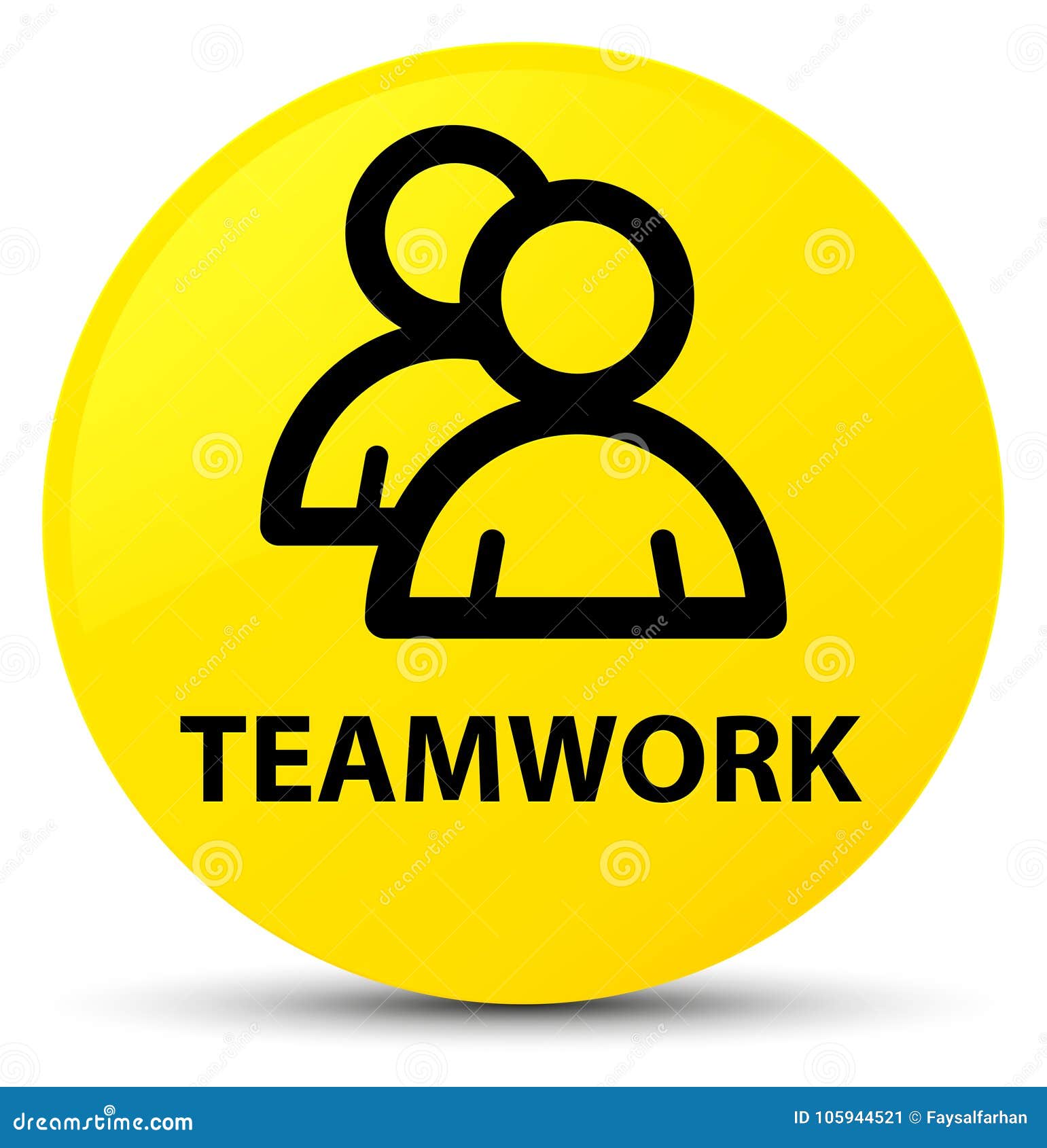 Teamwork (group Icon) Yellow Round Button Stock Illustration ...