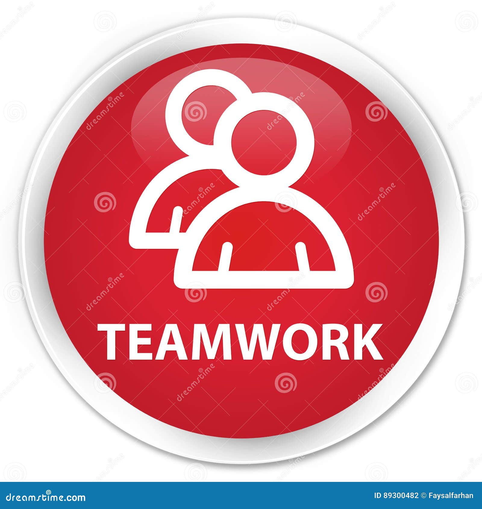Teamwork (group Icon) Premium Red Round Button Stock Illustration ...