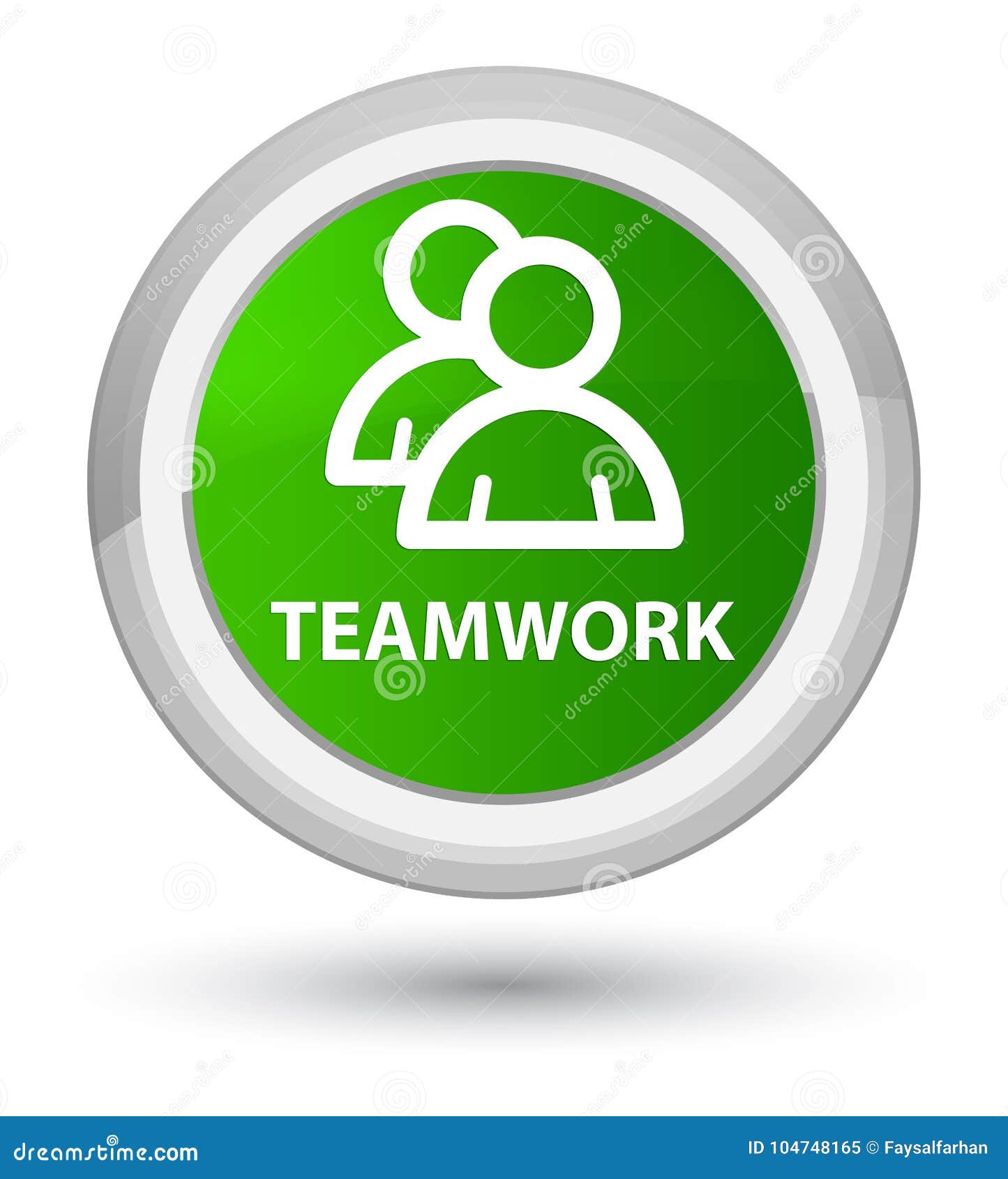 Teamwork (group Icon) Prime Green Round Button Stock Illustration ...