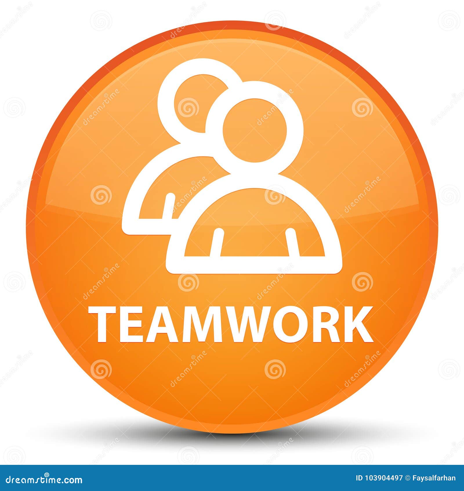 Teamwork (group Icon) Special Orange Round Button Stock Illustration ...