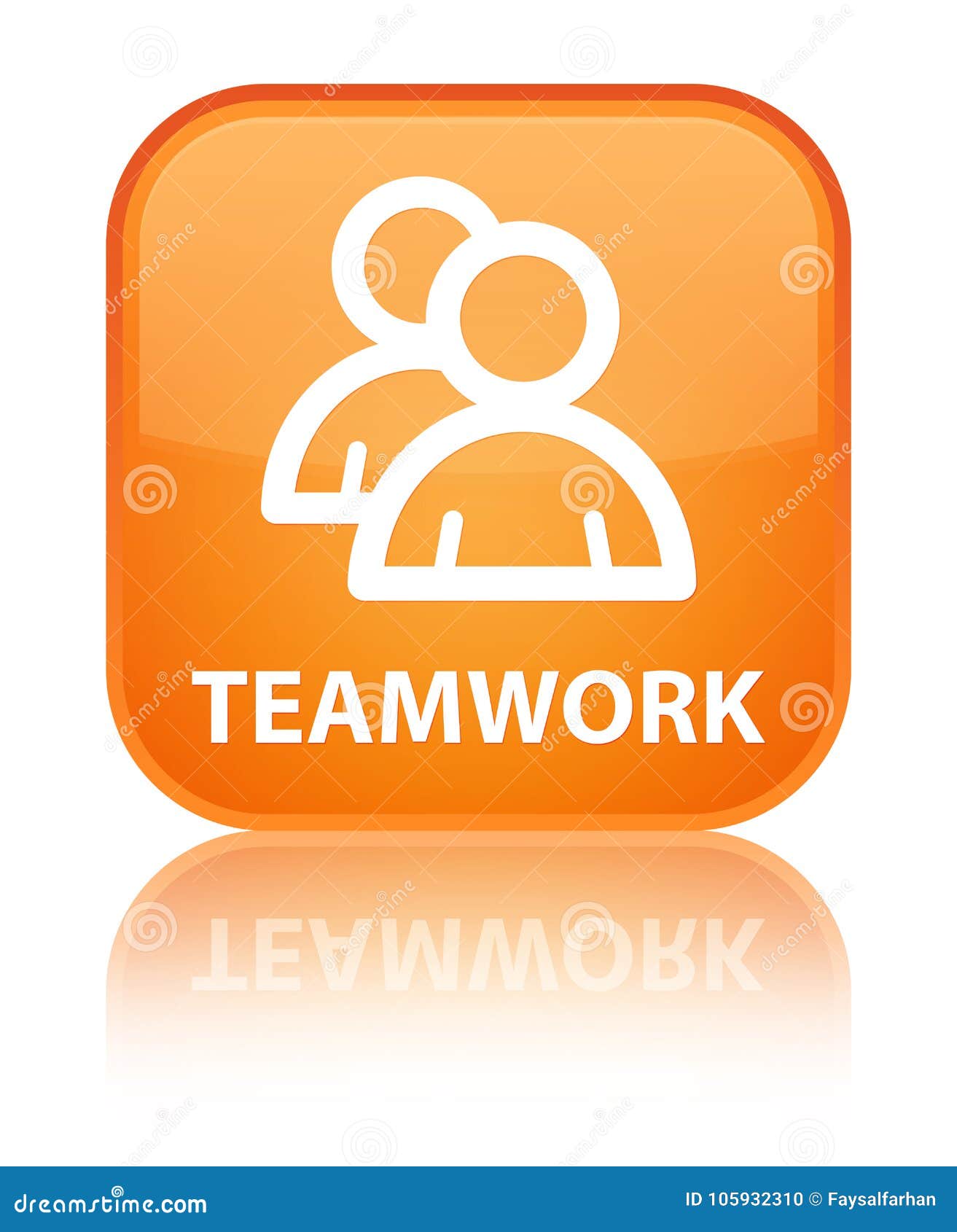 Teamwork (group Icon) Special Orange Square Button Stock Illustration ...