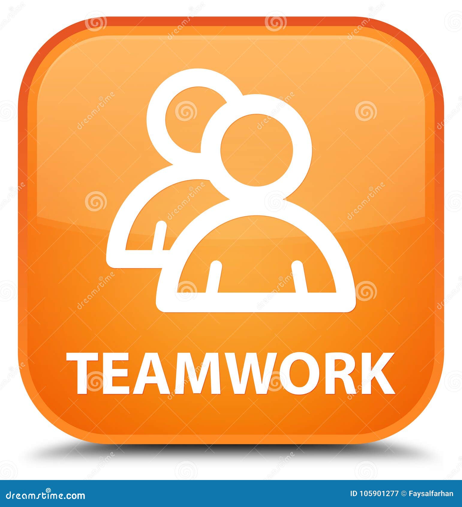 Teamwork (group Icon) Special Orange Square Button Stock Illustration ...