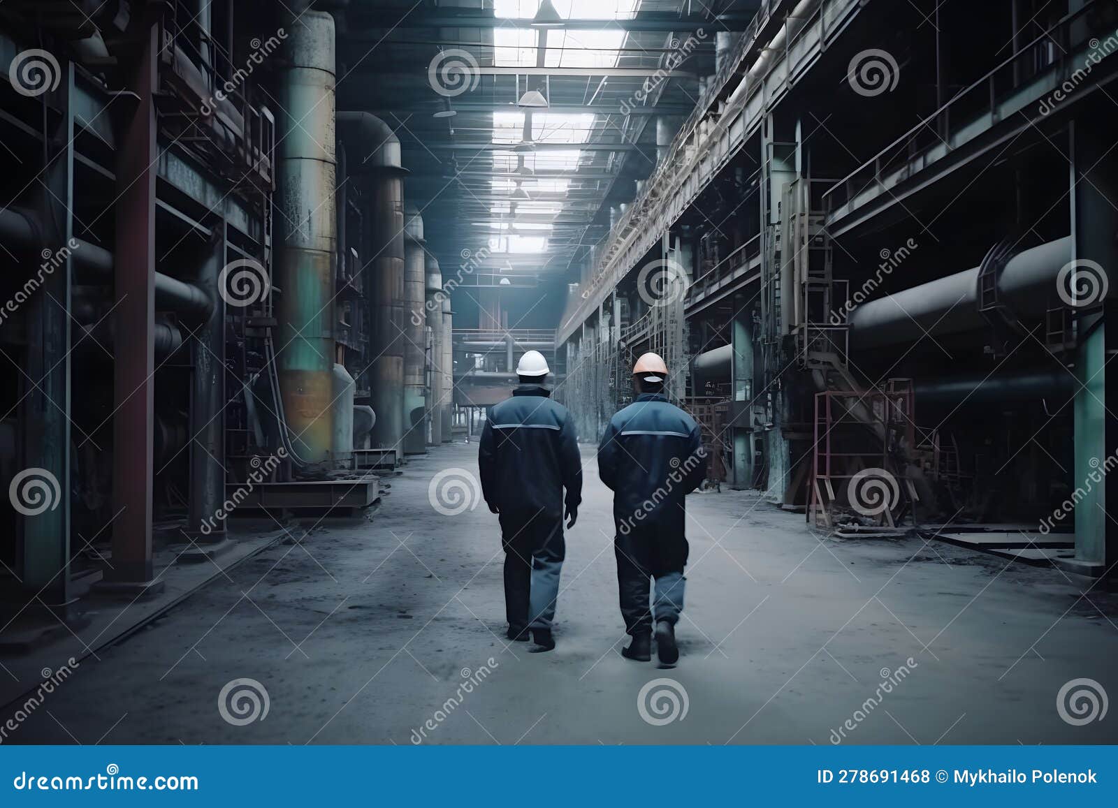 Teamwork: Group of Industrial Workers in a Refinery - Oil Processing ...