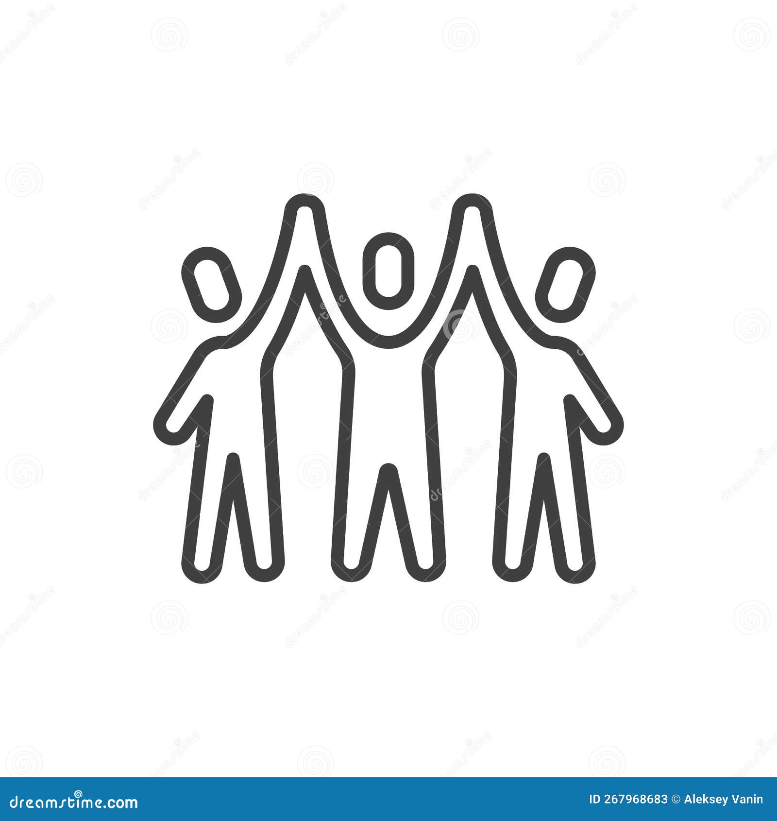 Teamwork group line icon stock vector. Illustration of perfect - 267968683