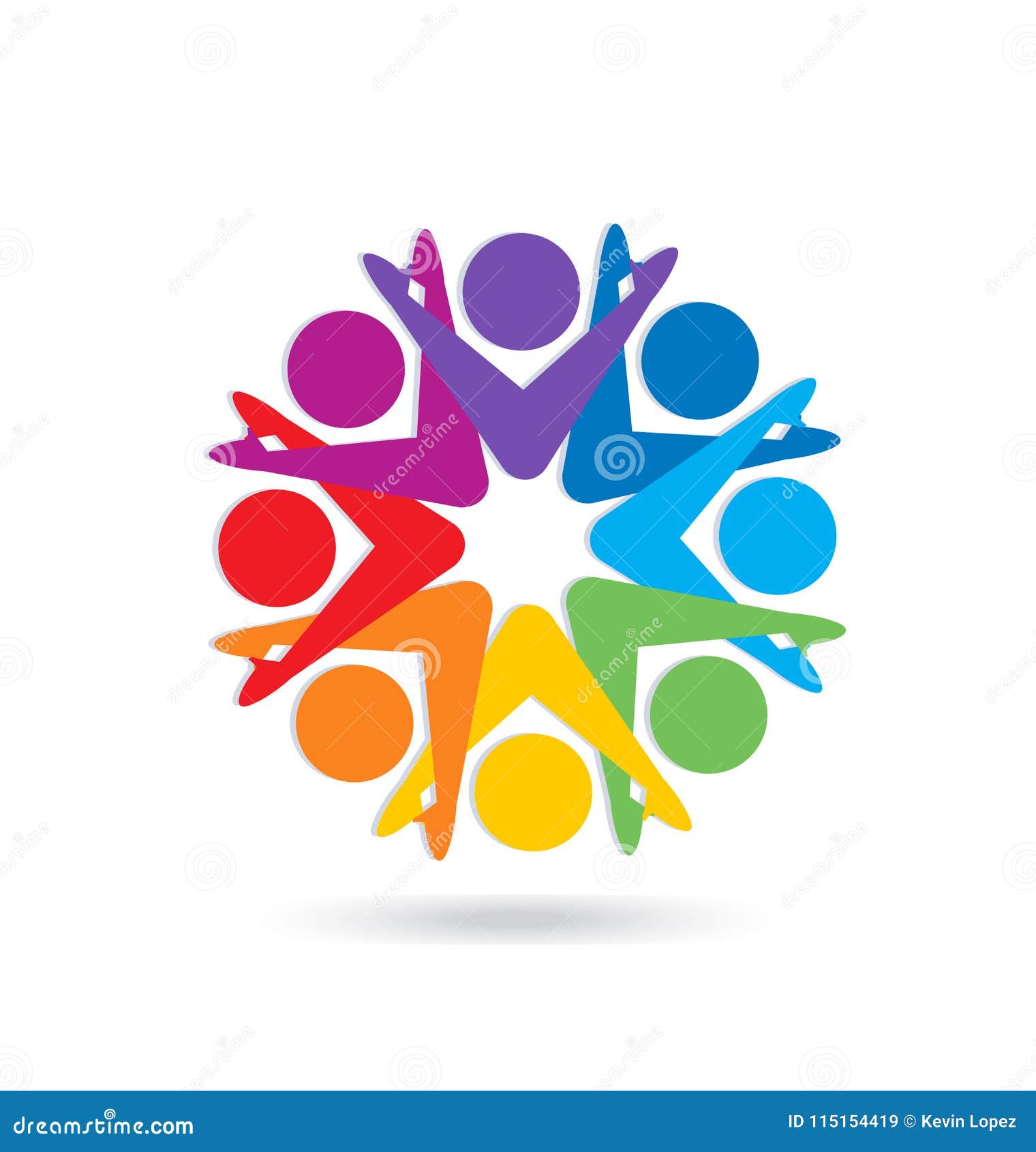Teamwork Group of People, Star Shape Vector Logo Stock Vector ...