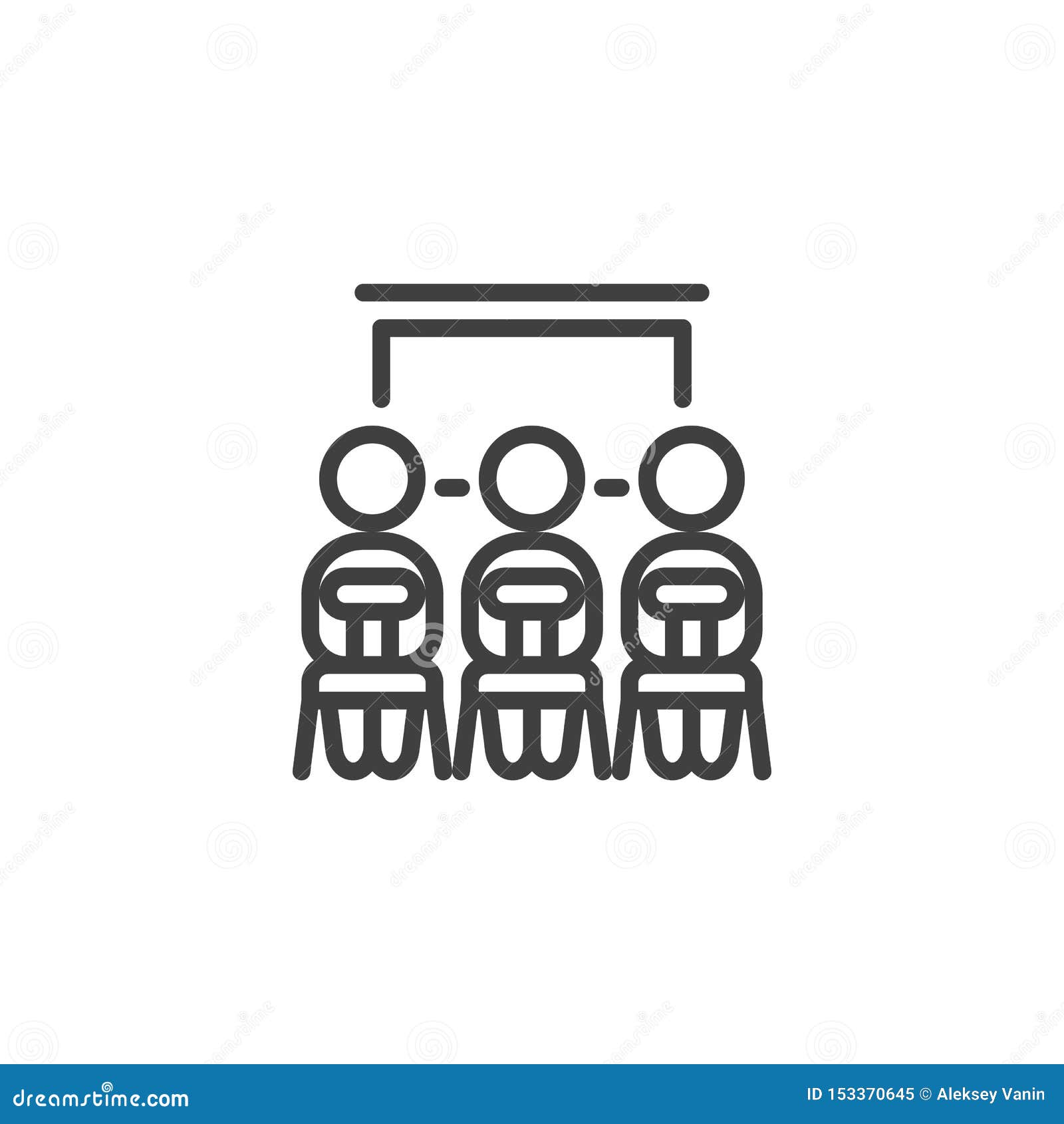 Teamwork Group and Presentation Board Line Icon Stock Vector ...