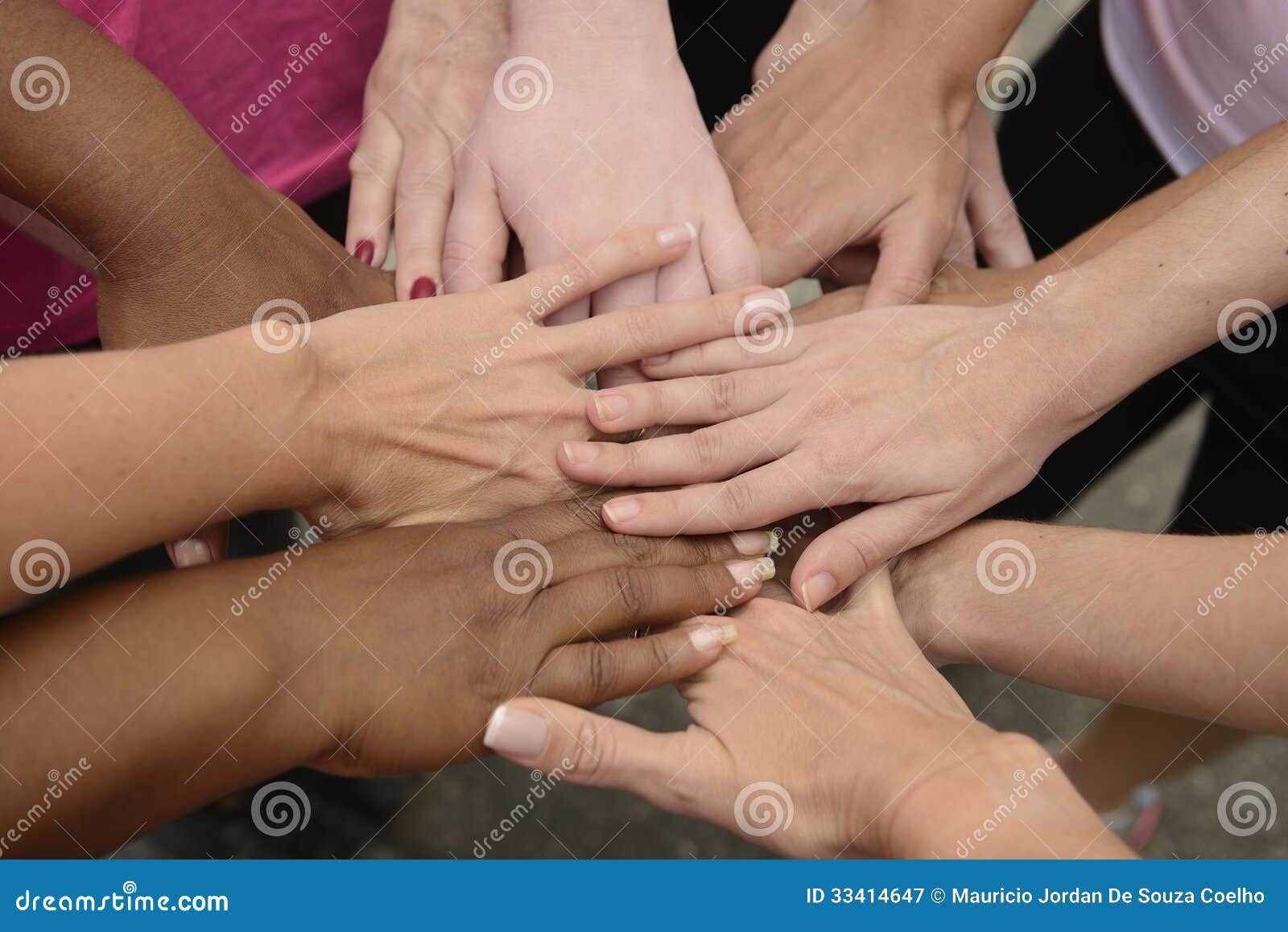 Teamwork, Group Putting Hands Together Stock Image - Image of cancer ...