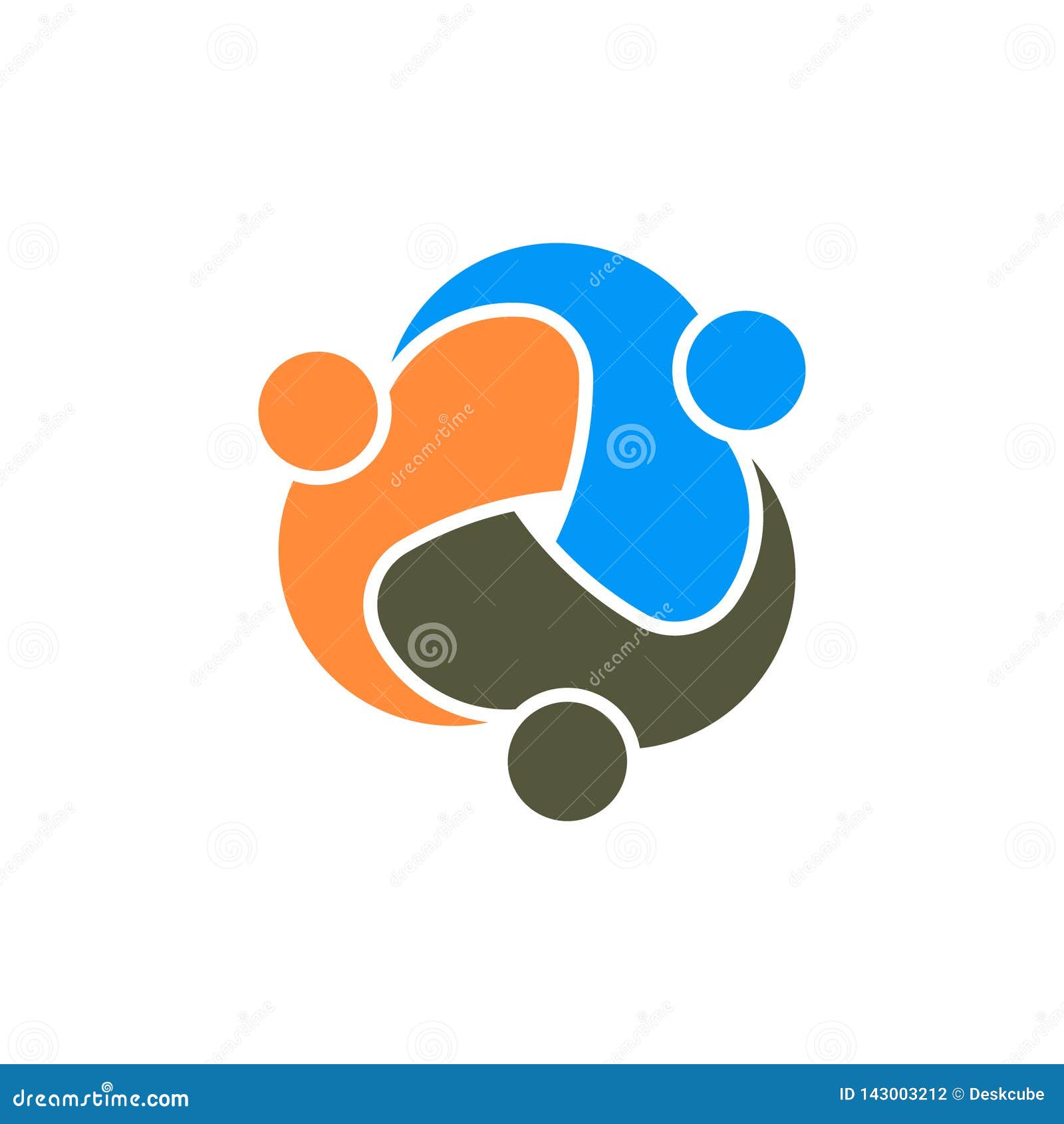 Teamwork Group of Three Partners Logo Stock Vector - Illustration of ...
