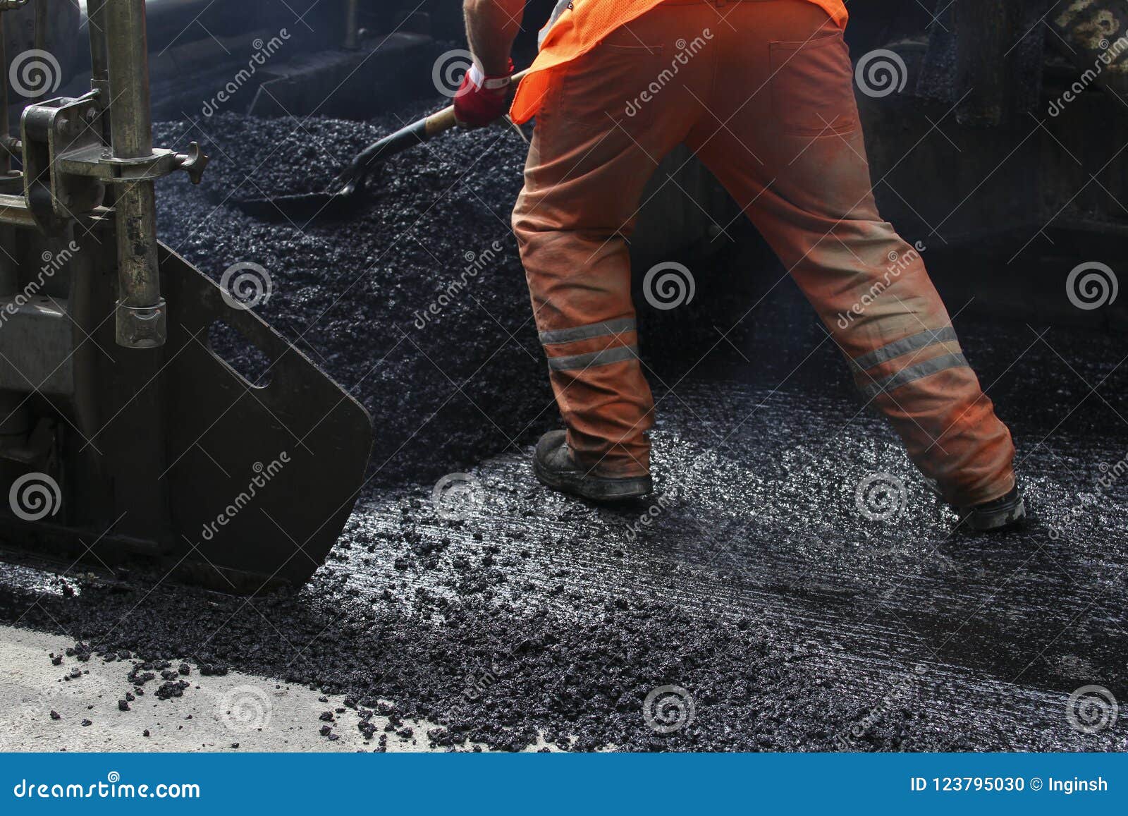 Teamwork, Group of Workers on a Road Construction Stock Photo - Image ...