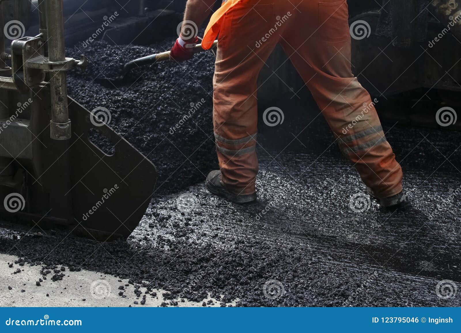 Teamwork, Group of Workers on a Road Construction Stock Photo - Image ...