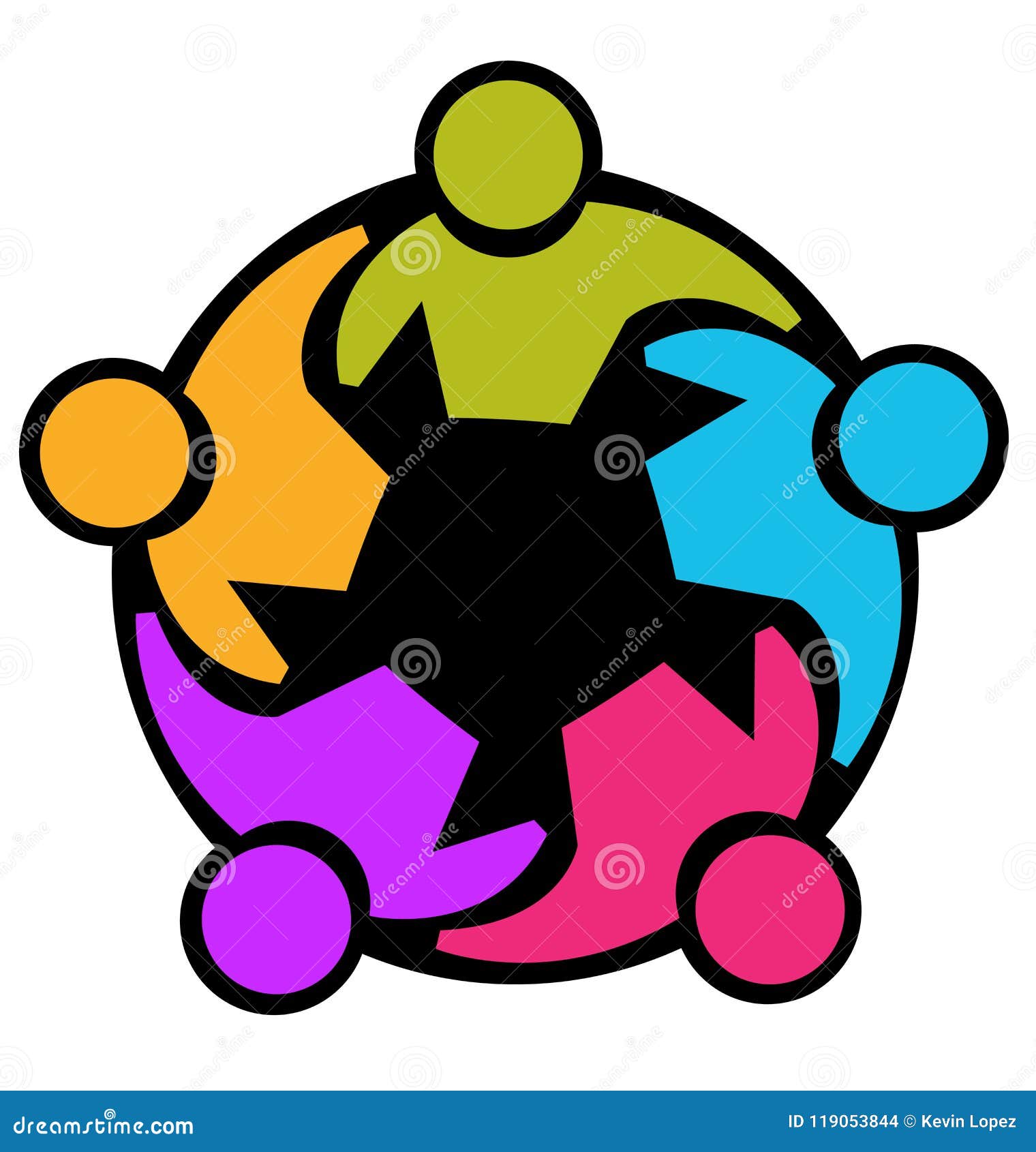 Teamwork Group Working Together Icon Stock Vector - Illustration of ...