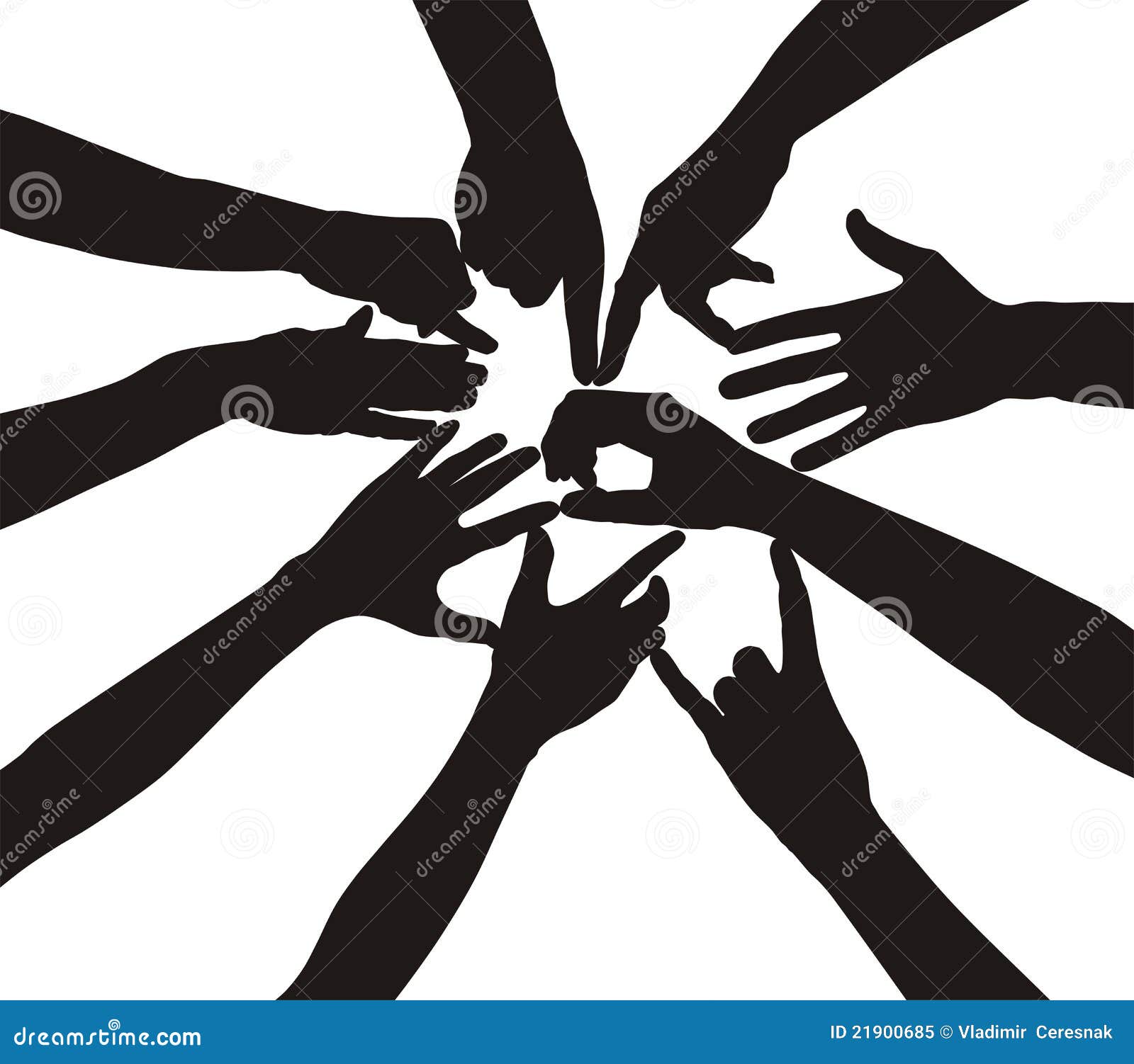 Teamwork by hand stock vector. Illustration of friends - 21900685