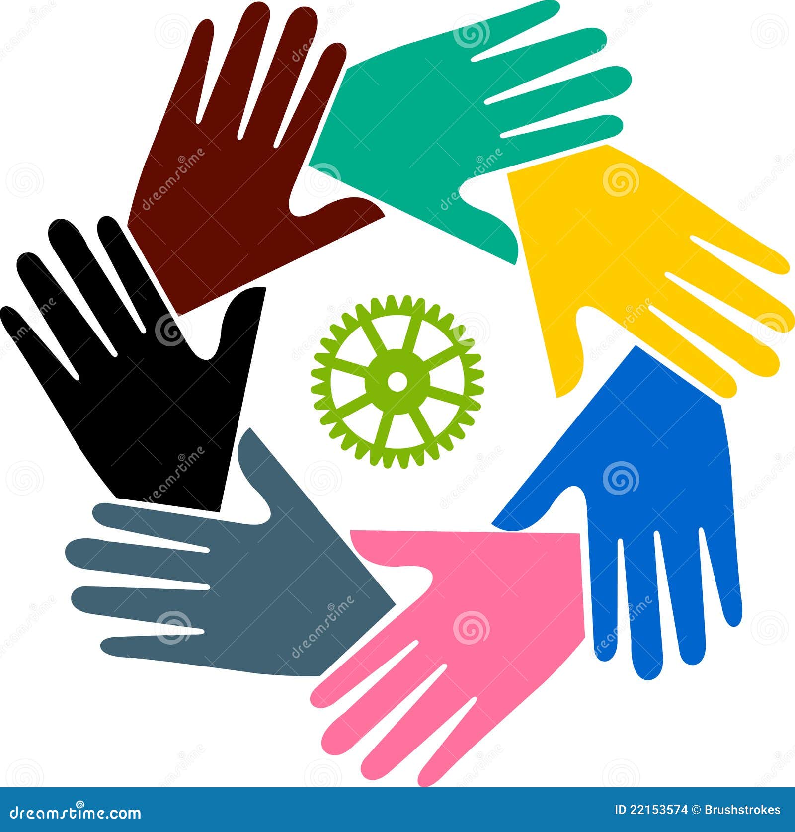 Teamwork hand logo stock illustration. Illustration of design - 22153574