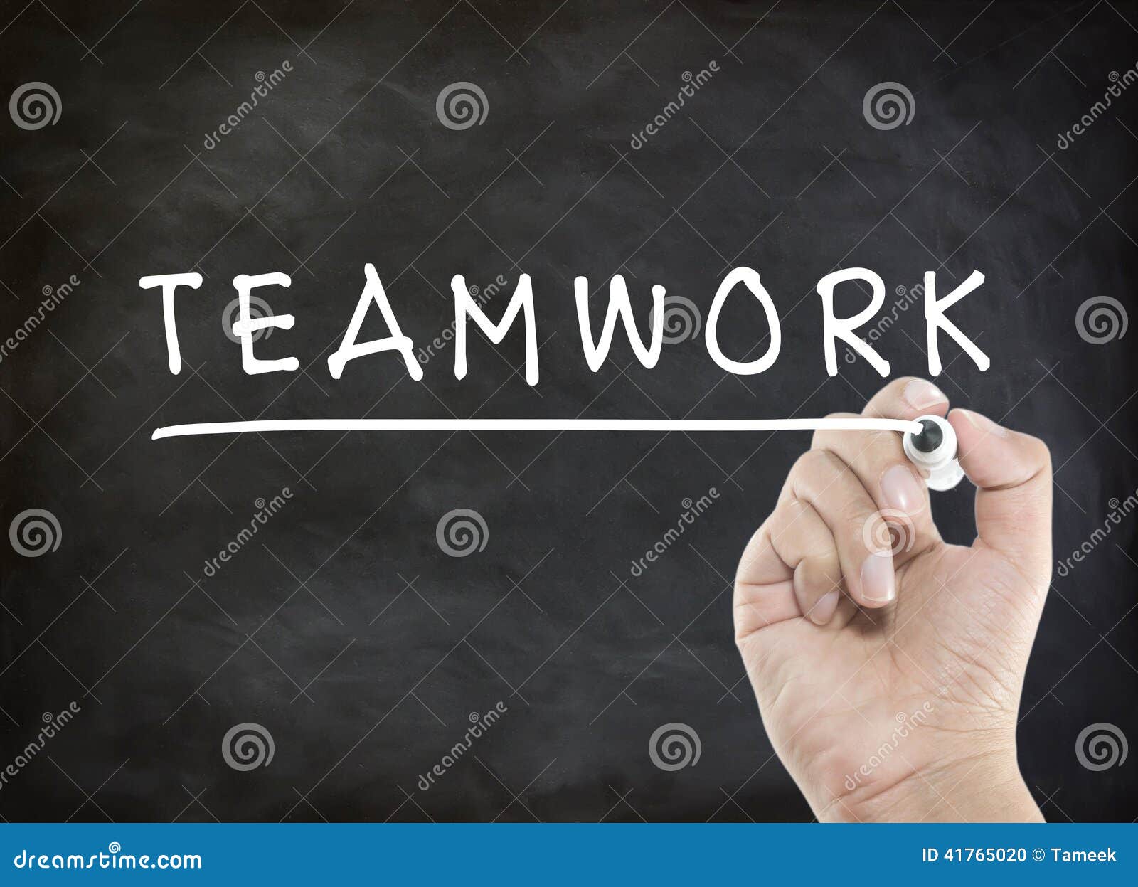 Teamwork with hand writing stock photo. Image of concept - 41765020