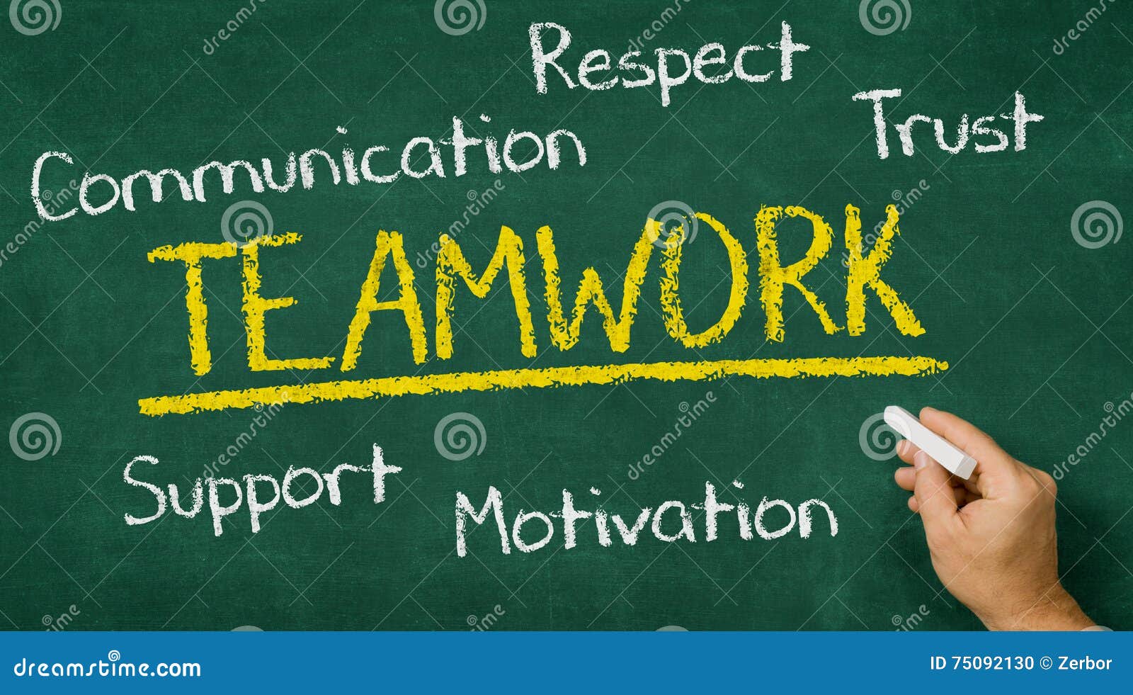Teamwork stock photo. Image of keyword, handwriting, chalk - 75092130