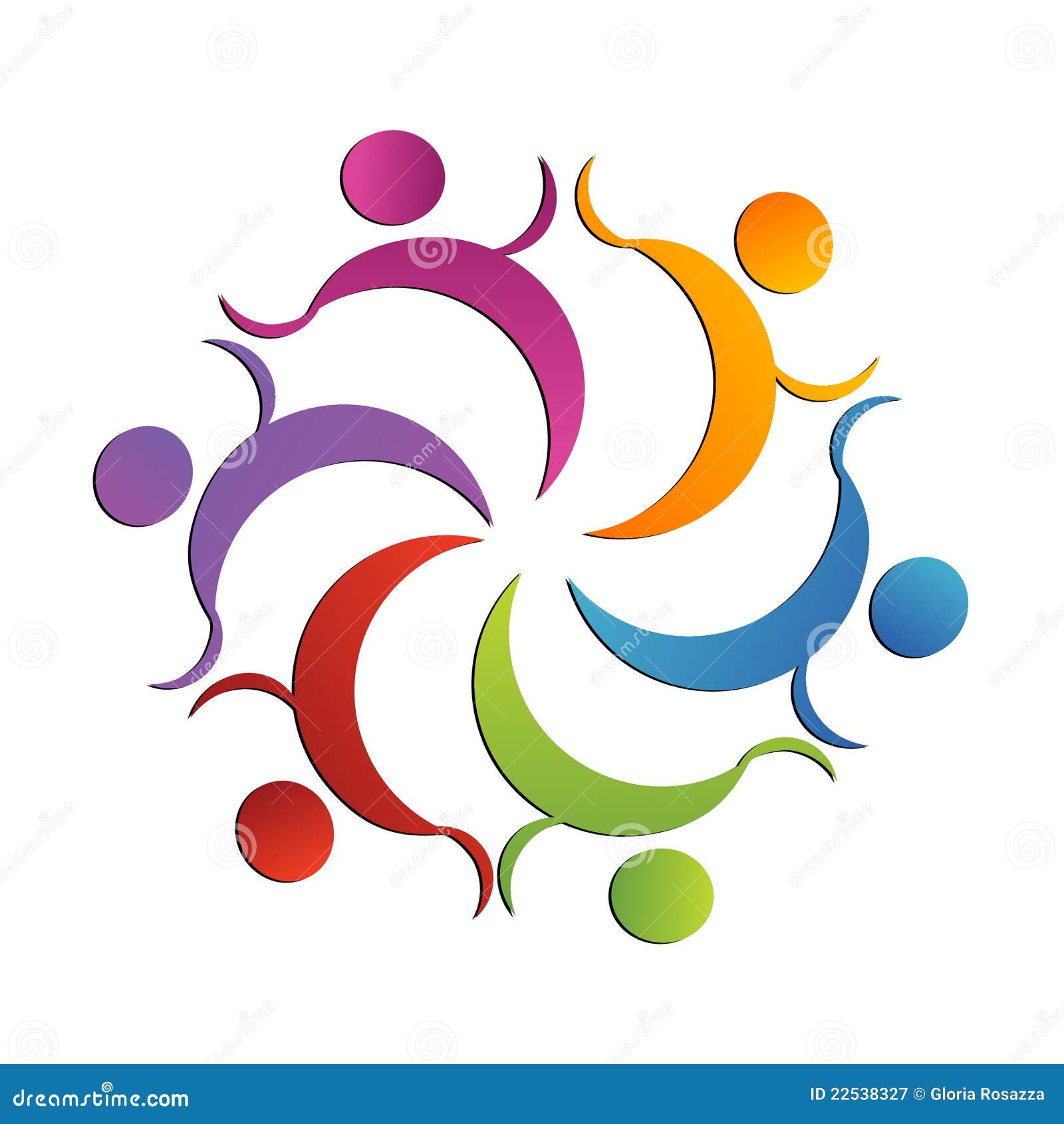 Teamwork handle group logo stock vector. Illustration of charity - 22538327