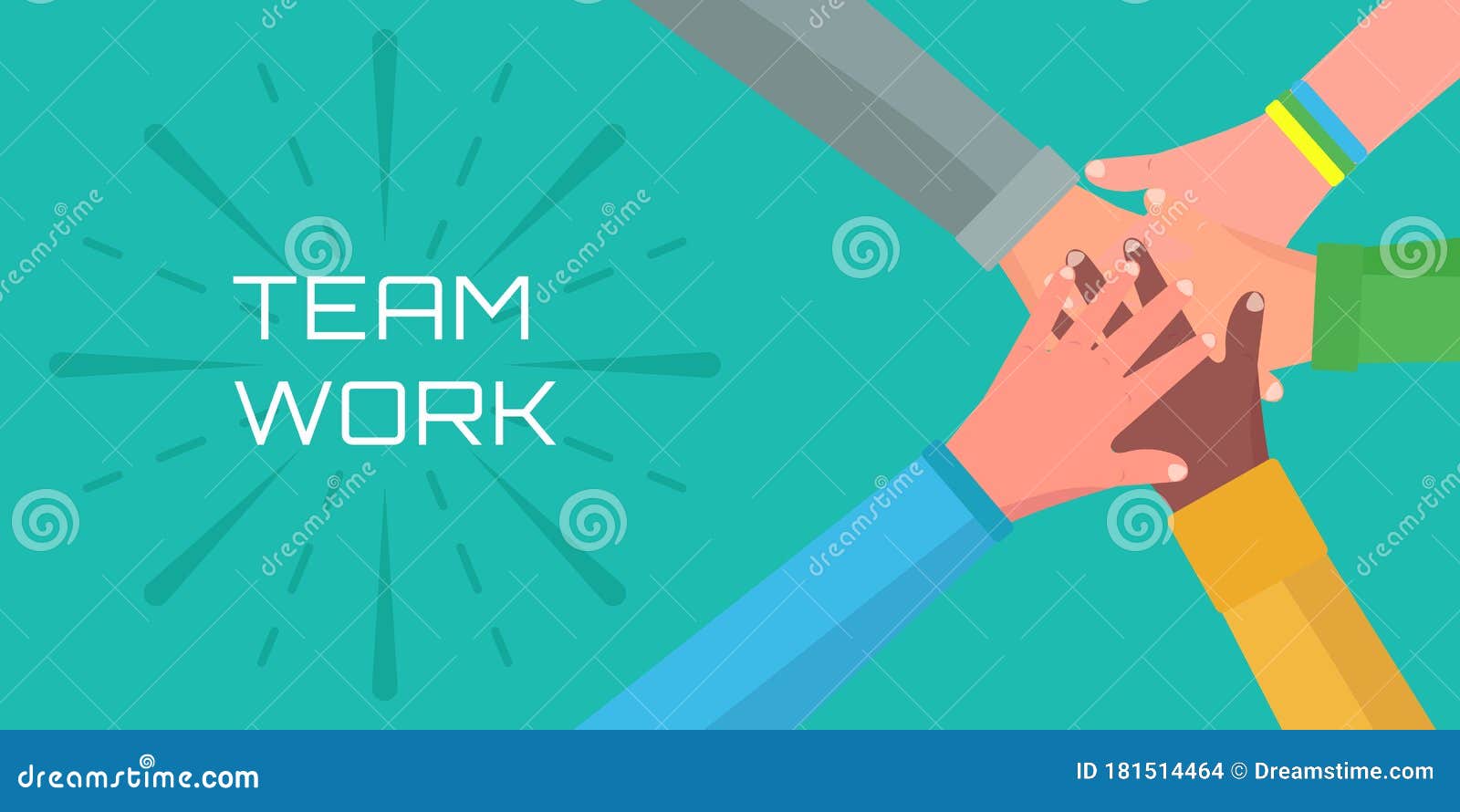 Teamwork, hands people. stock vector. Illustration of male - 181514464