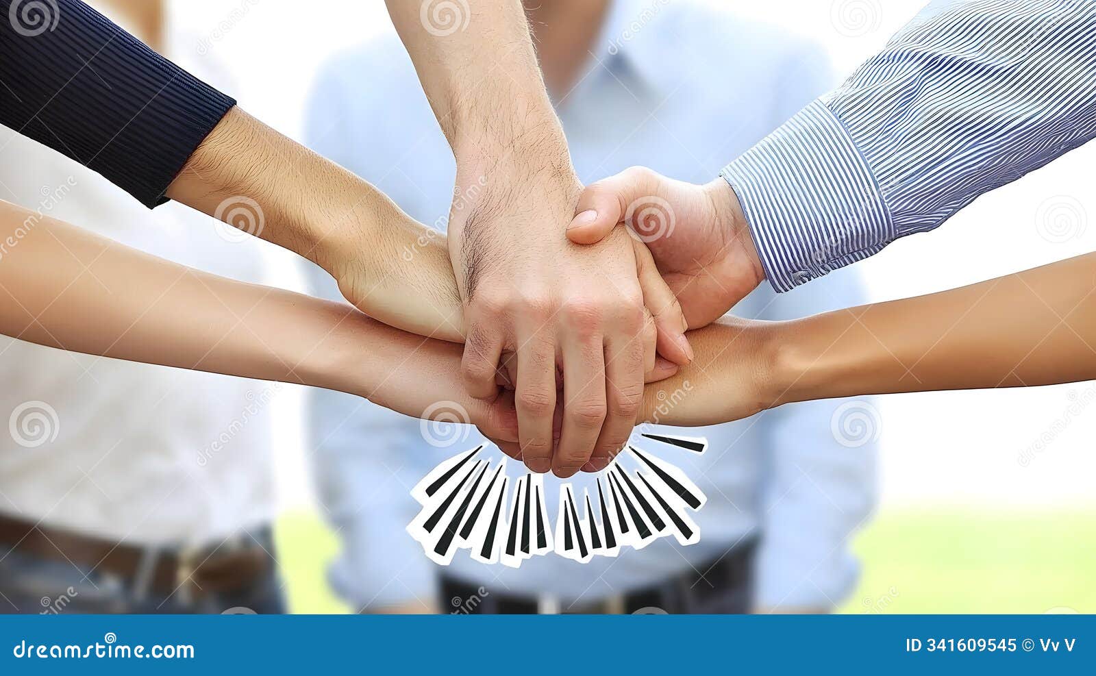 Teamwork: Hands Coming Together in Unity Stock Image - Image of ...