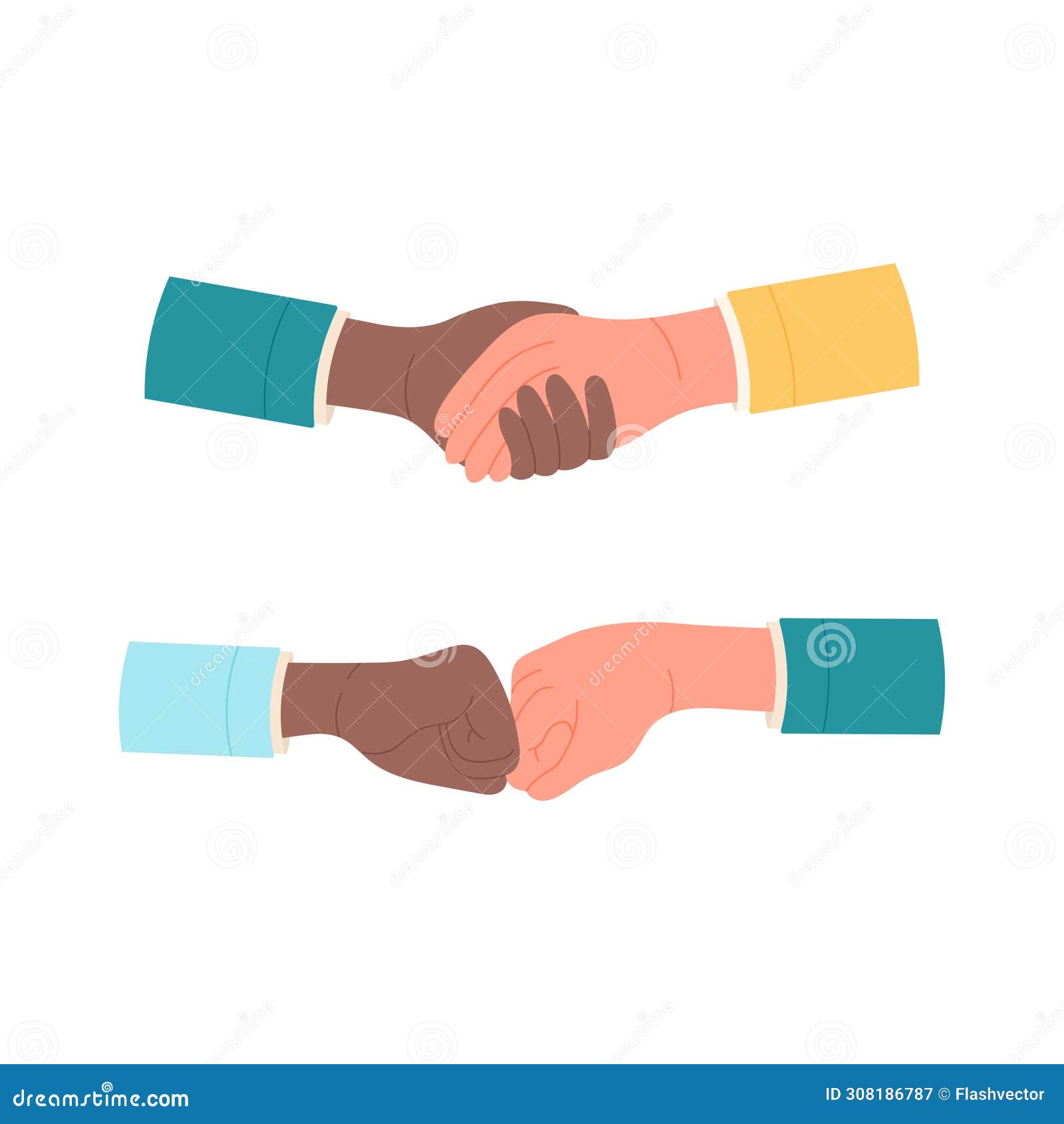 Teamwork hands gestures stock vector. Illustration of work - 308186787