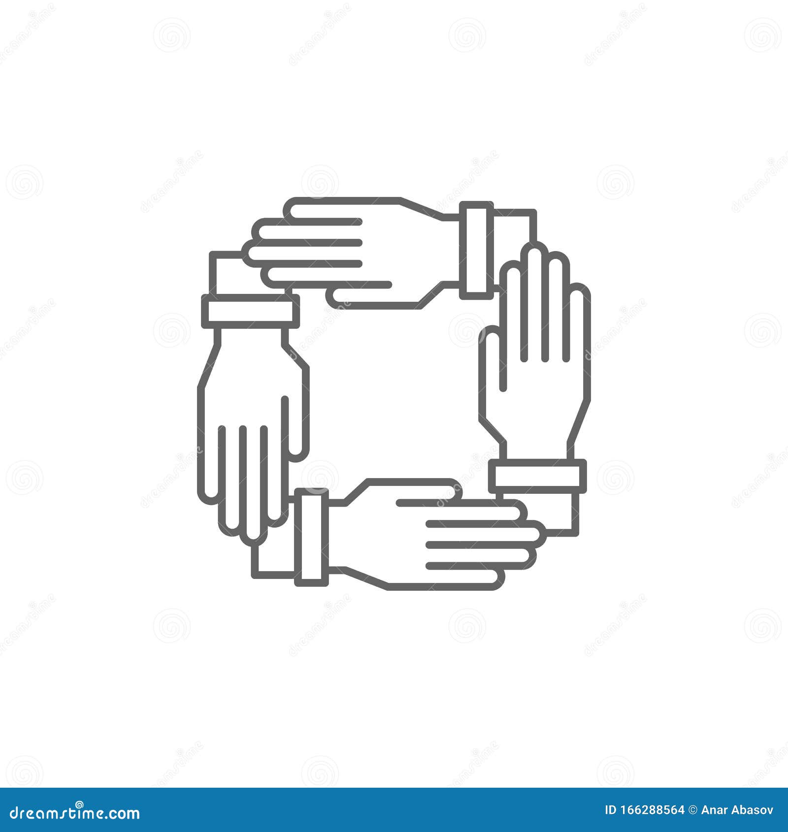 Teamwork, Hands, Group Icon. Element of Teamwork Icon. Thin Line Icon ...