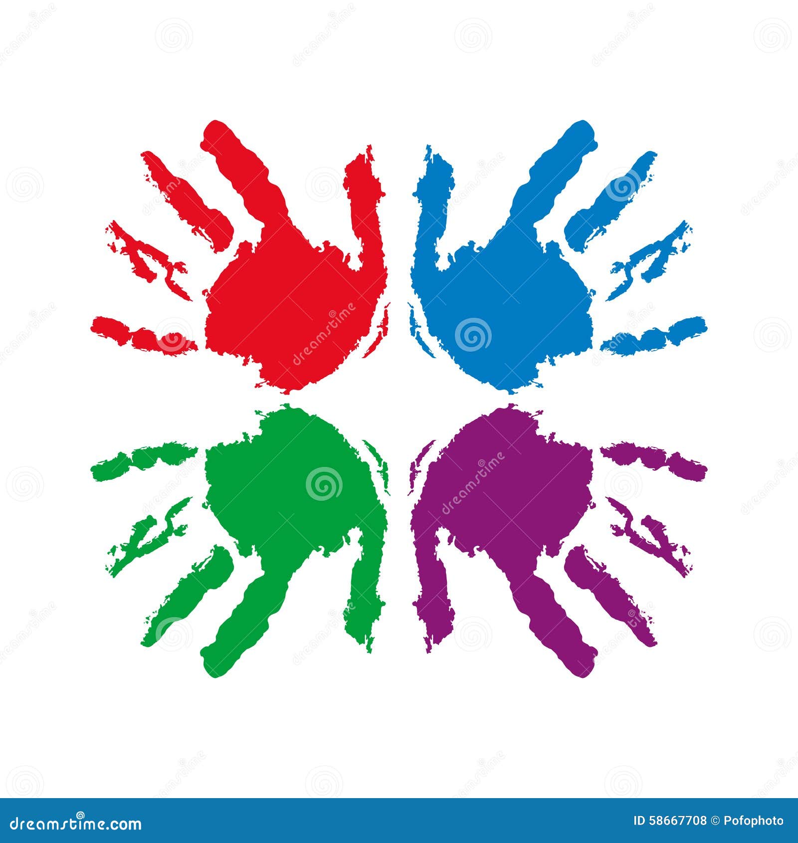 Handprints Of Different Skin Colors Cartoon Vector | CartoonDealer.com ...