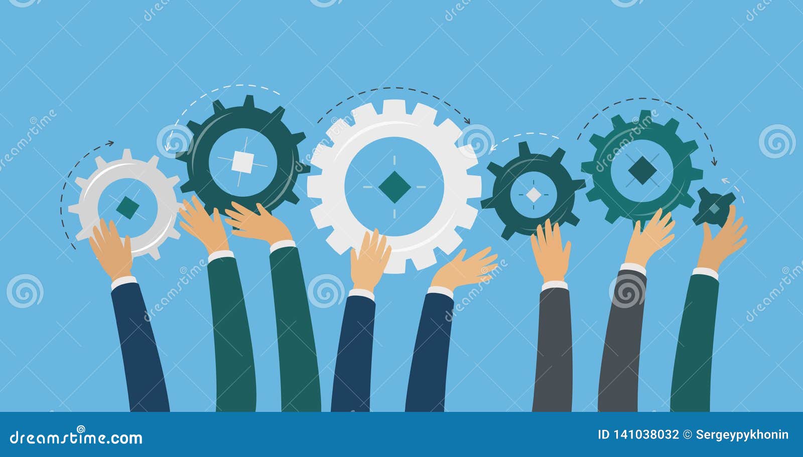 Teamwork Hands Heart Shape Logo Vector Illustration | CartoonDealer.com ...