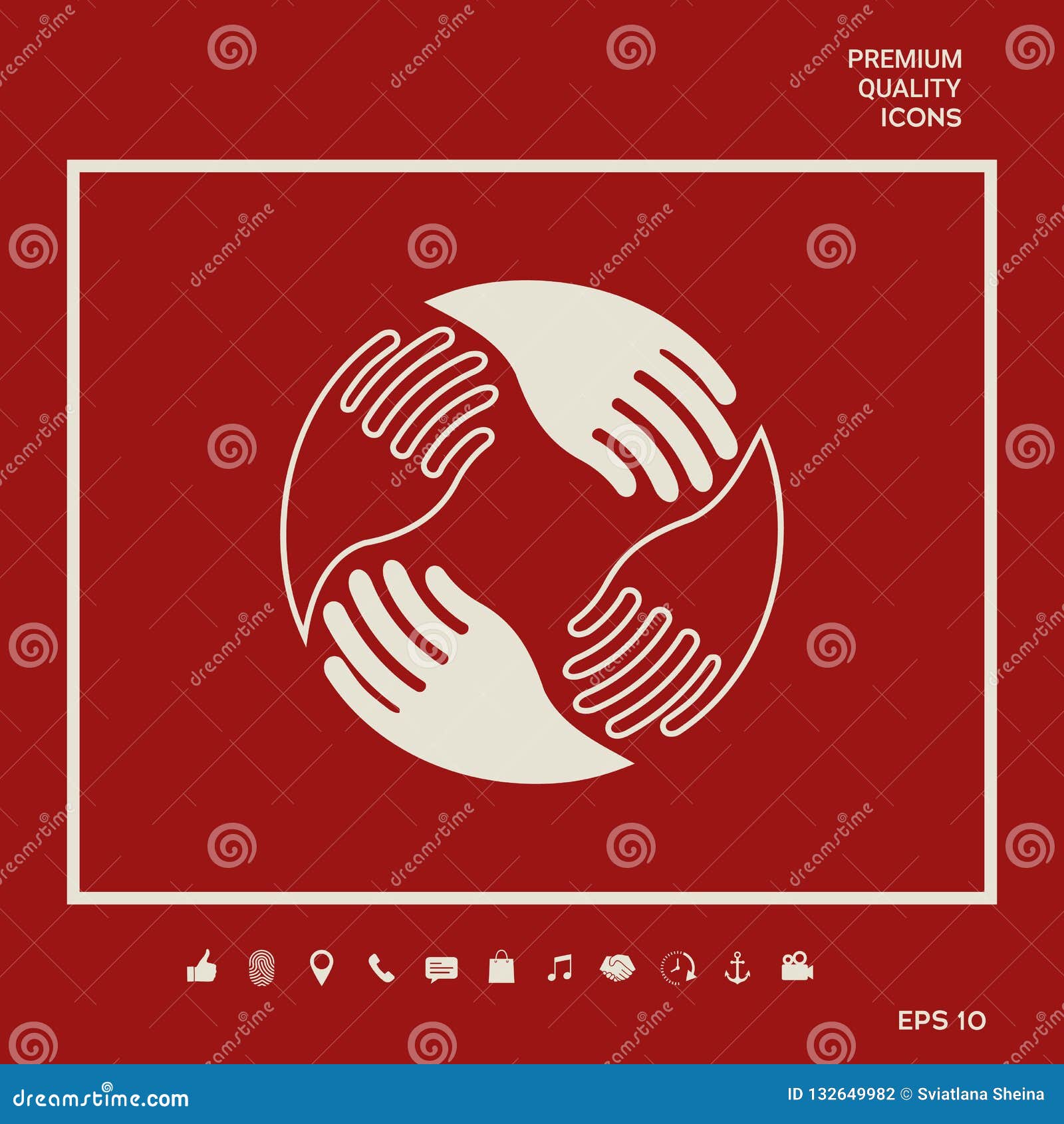 Teamwork Hands. Human Connection Logo. Graphic Elements for Your Design ...