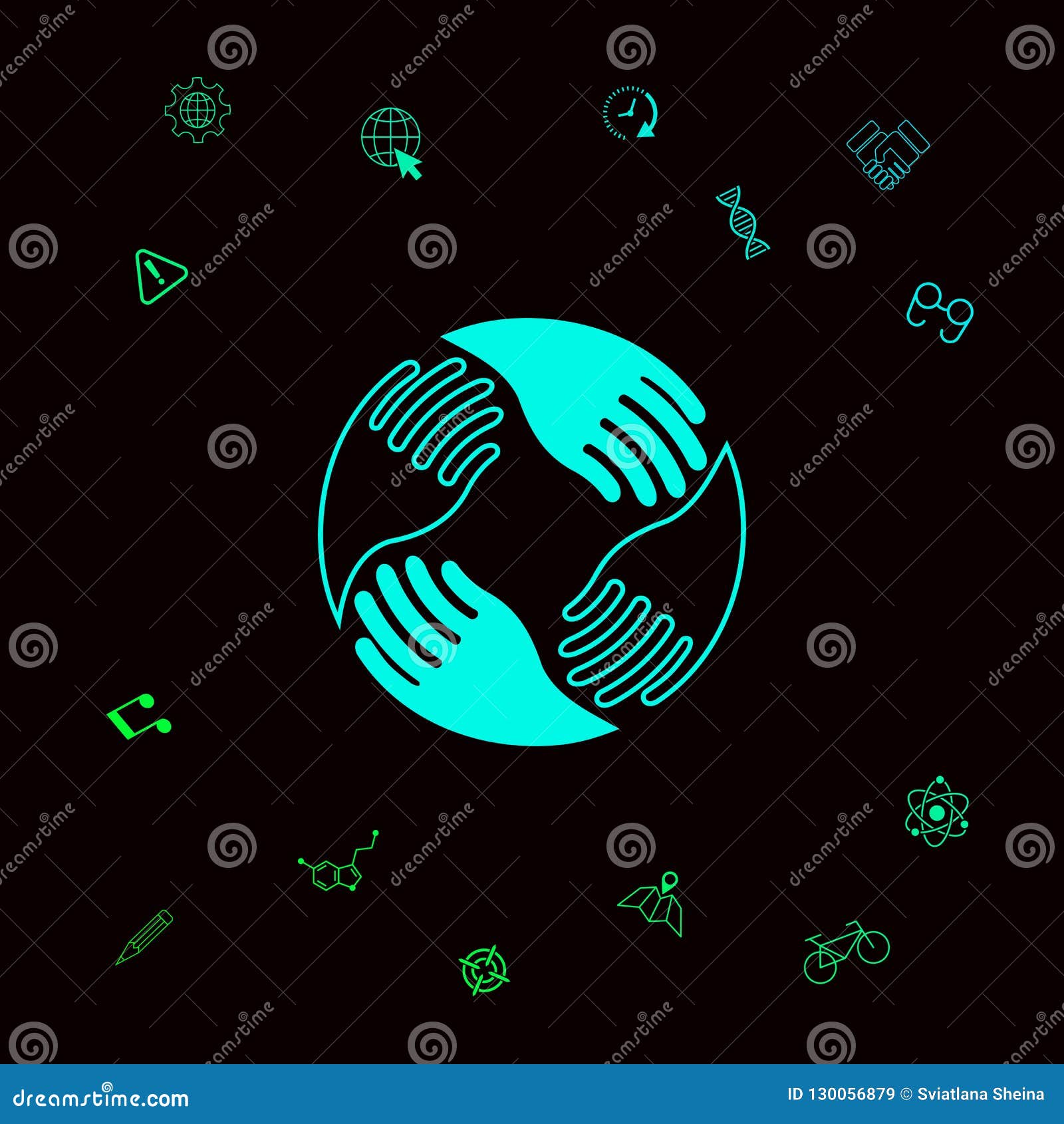 Teamwork Hands. Human Connection Logo . Graphic Elements for Your ...