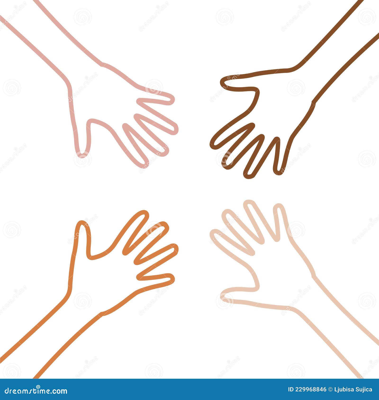 Teamwork Hands Icon Isolated on White Background Stock Vector ...
