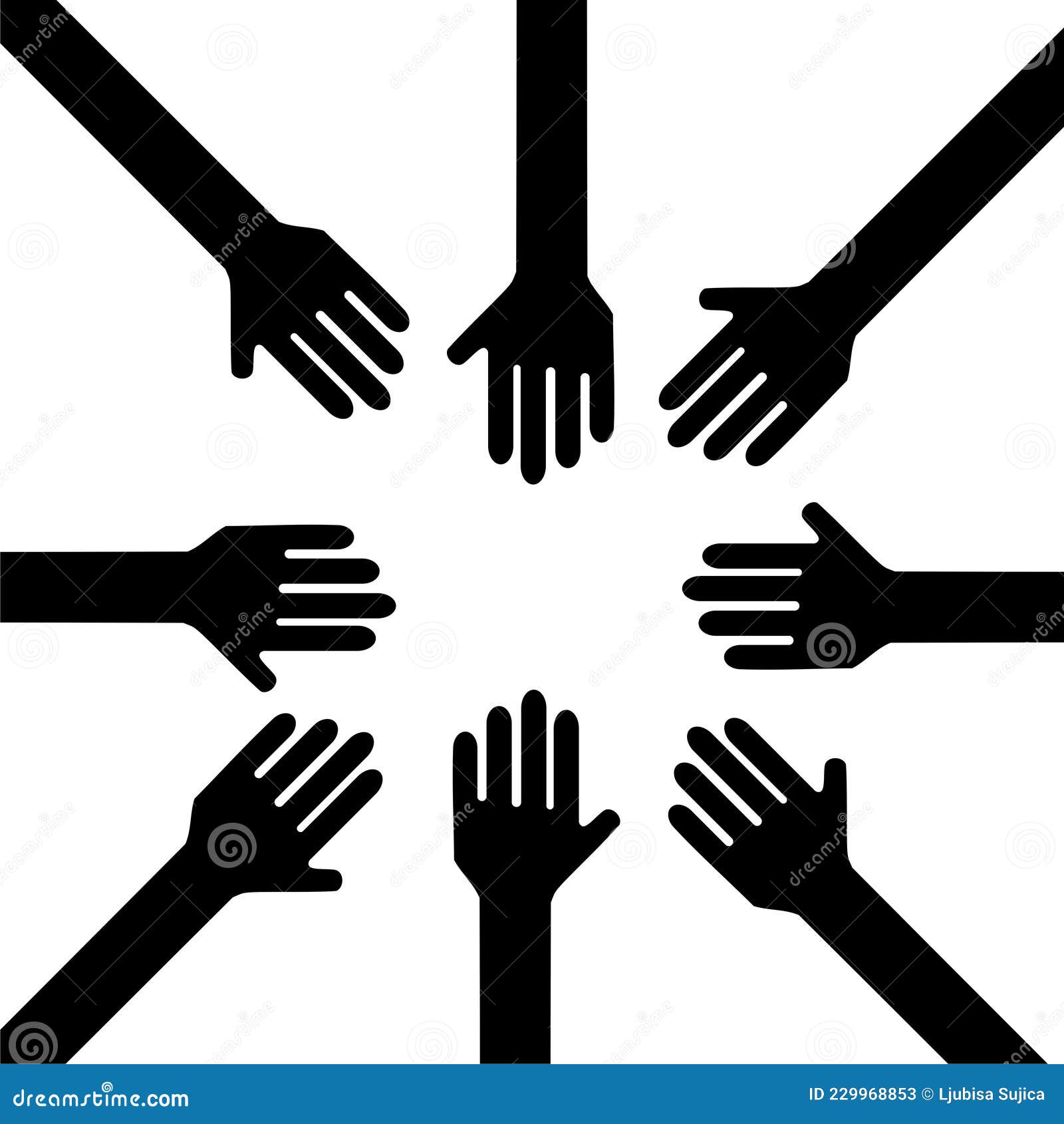 Teamwork Hands Icon Isolated on White Background Stock Vector ...