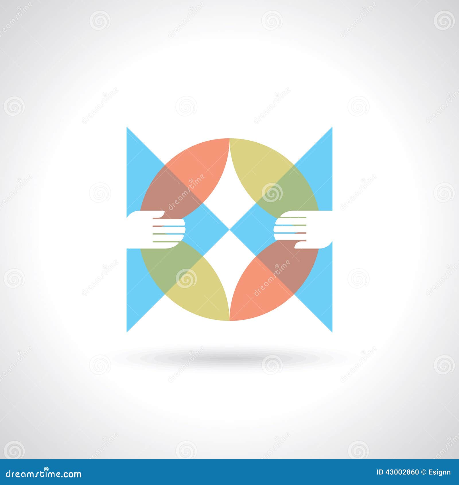 Teamwork Hands Icon Vector Illustration Stock Vector - Illustration of ...