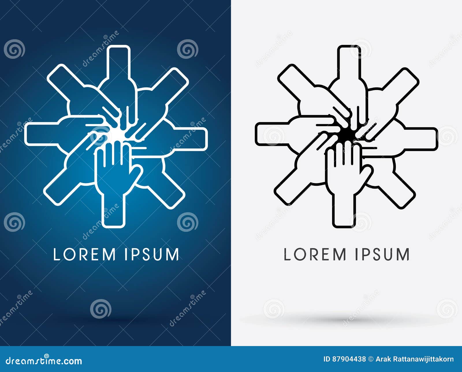 Teamwork, Hands logo stock vector. Illustration of corporate - 87904438