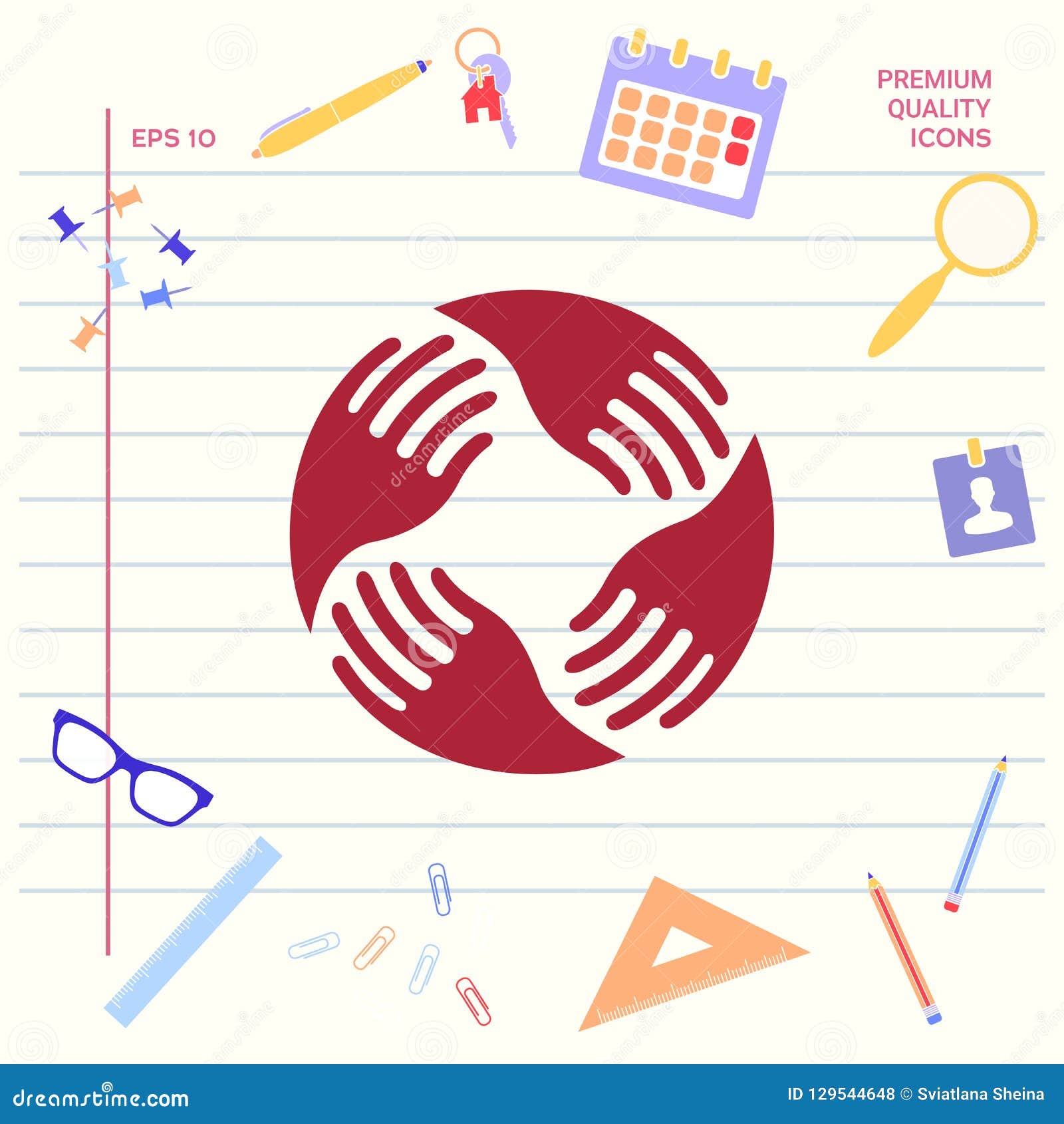 Teamwork Hands Logo. Human Connection . Graphic Elements for Your ...