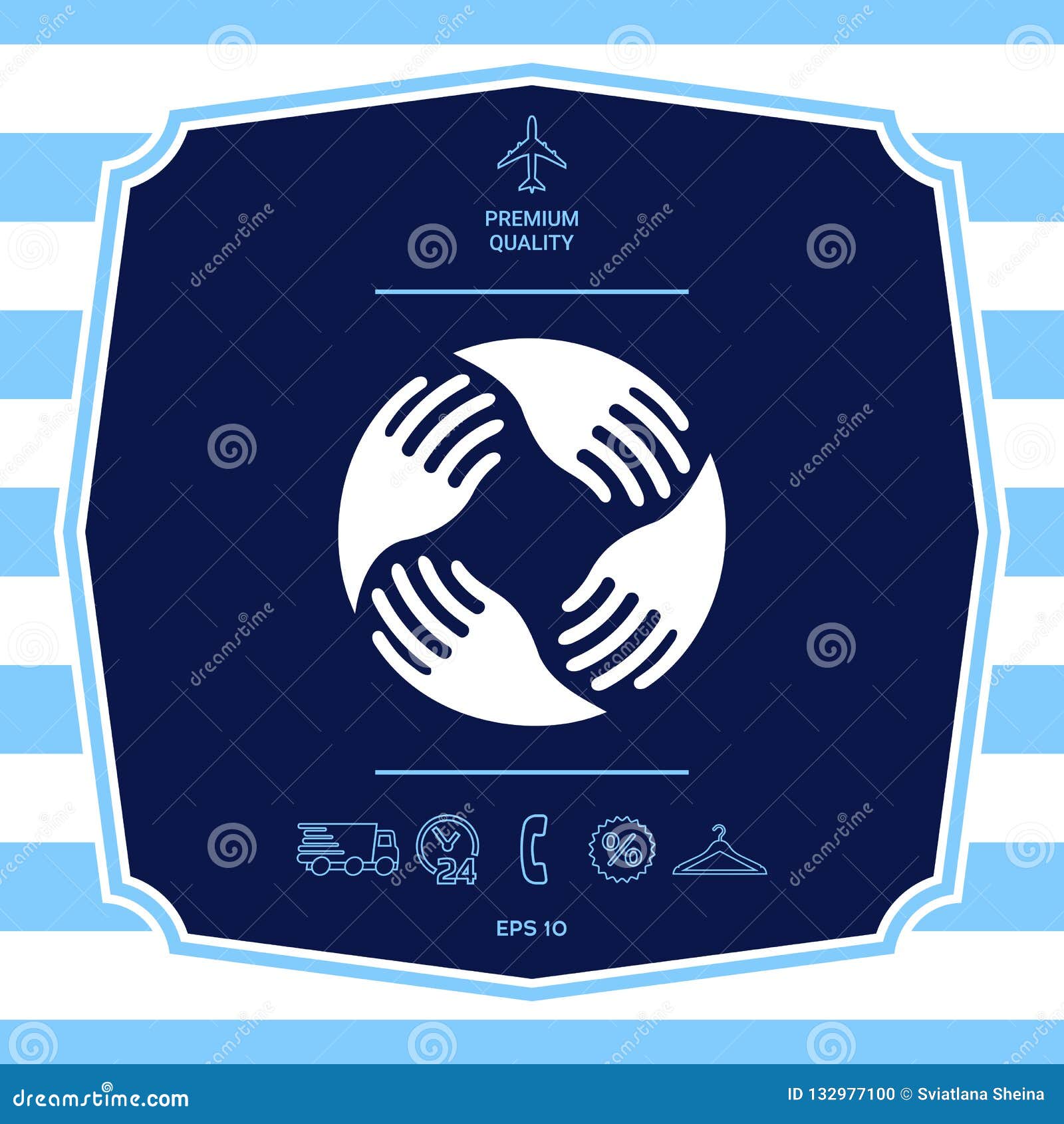 Teamwork Hands Logo. Human Connection. Graphic Elements for Your Design ...
