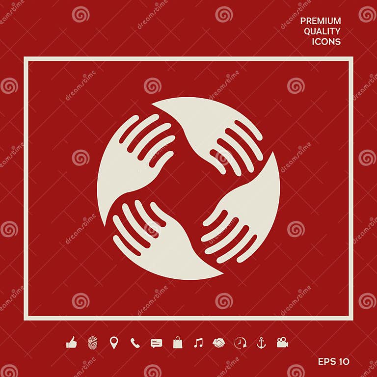 Teamwork Hands Logo. Human Connection. Graphic Elements for Your Design ...