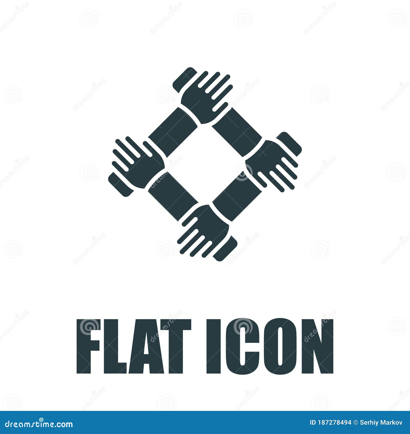 Teamwork Hands People Vector Icon. Union Team Image. Simple Flat ...