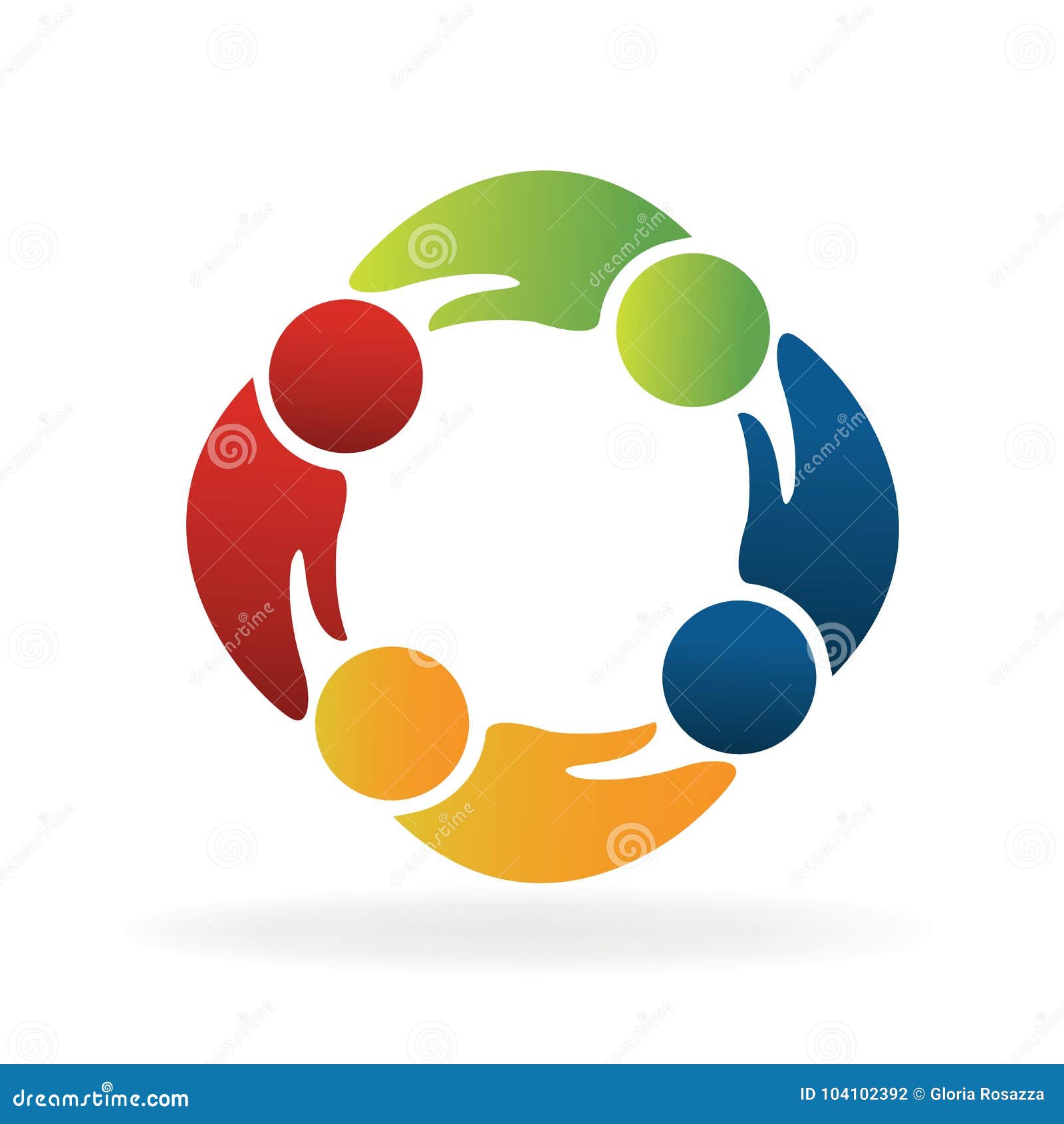 Teamwork Hands Shape People Logo Stock Vector - Illustration of ...